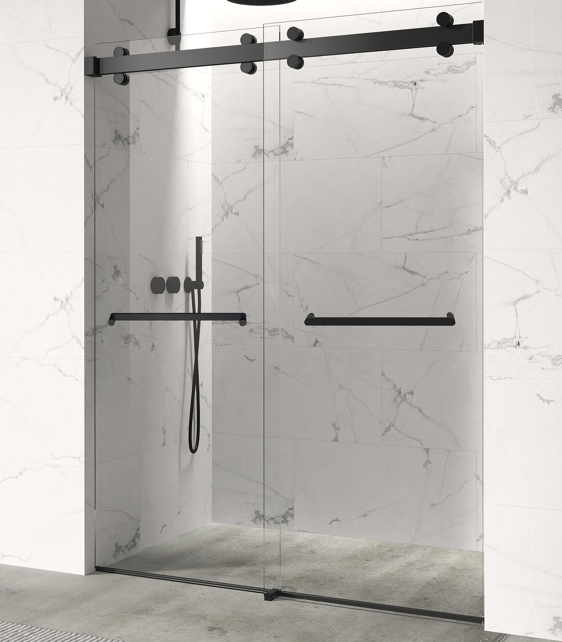 EUROTECH SHOWERS 56.5-60" Wide x 78" High Twinglide MONACO Frameless ...