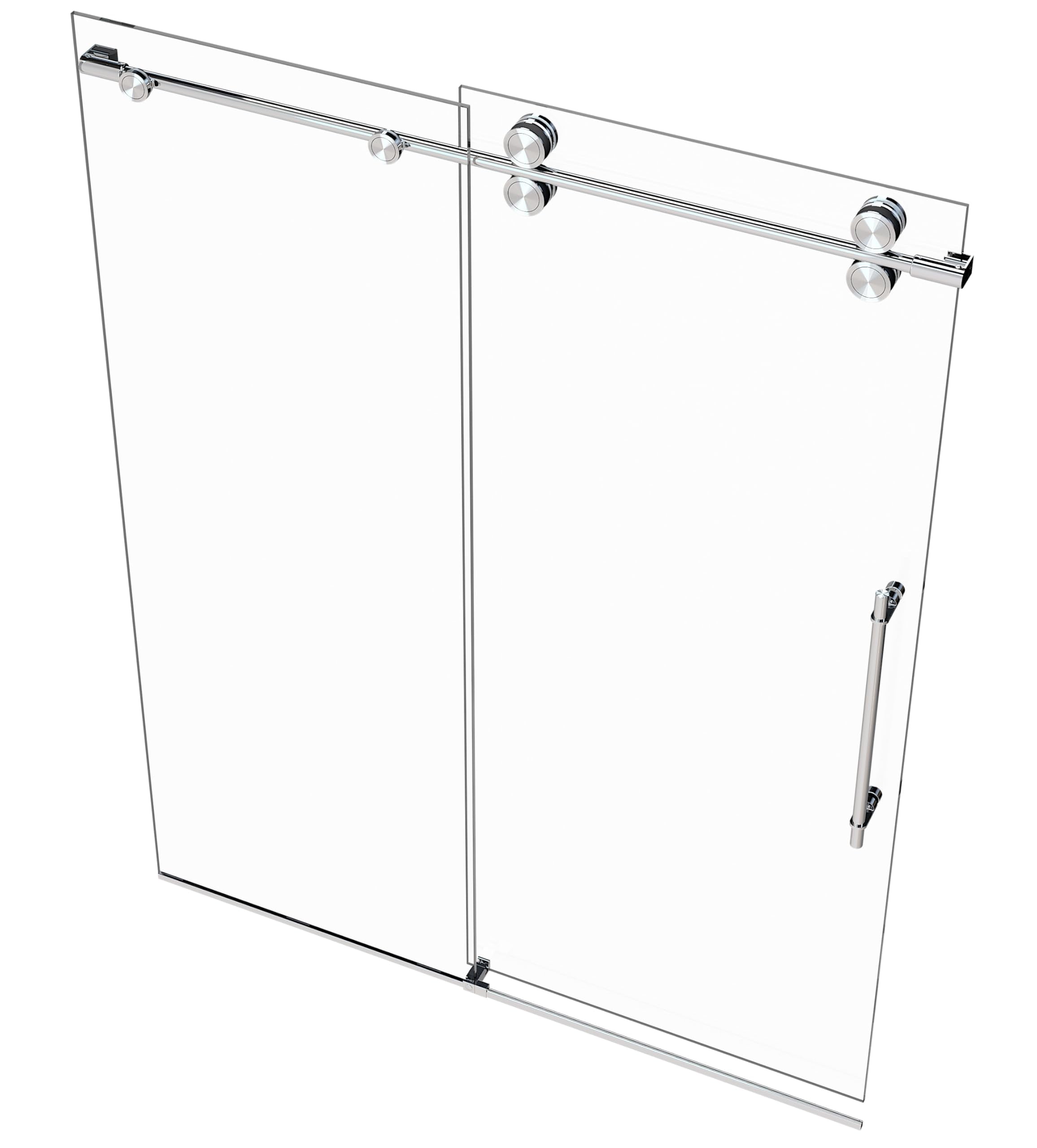 EUROTECH SHOWERS Montage 57.25-59" W x 78" H Euroglide Frameless Shower ...