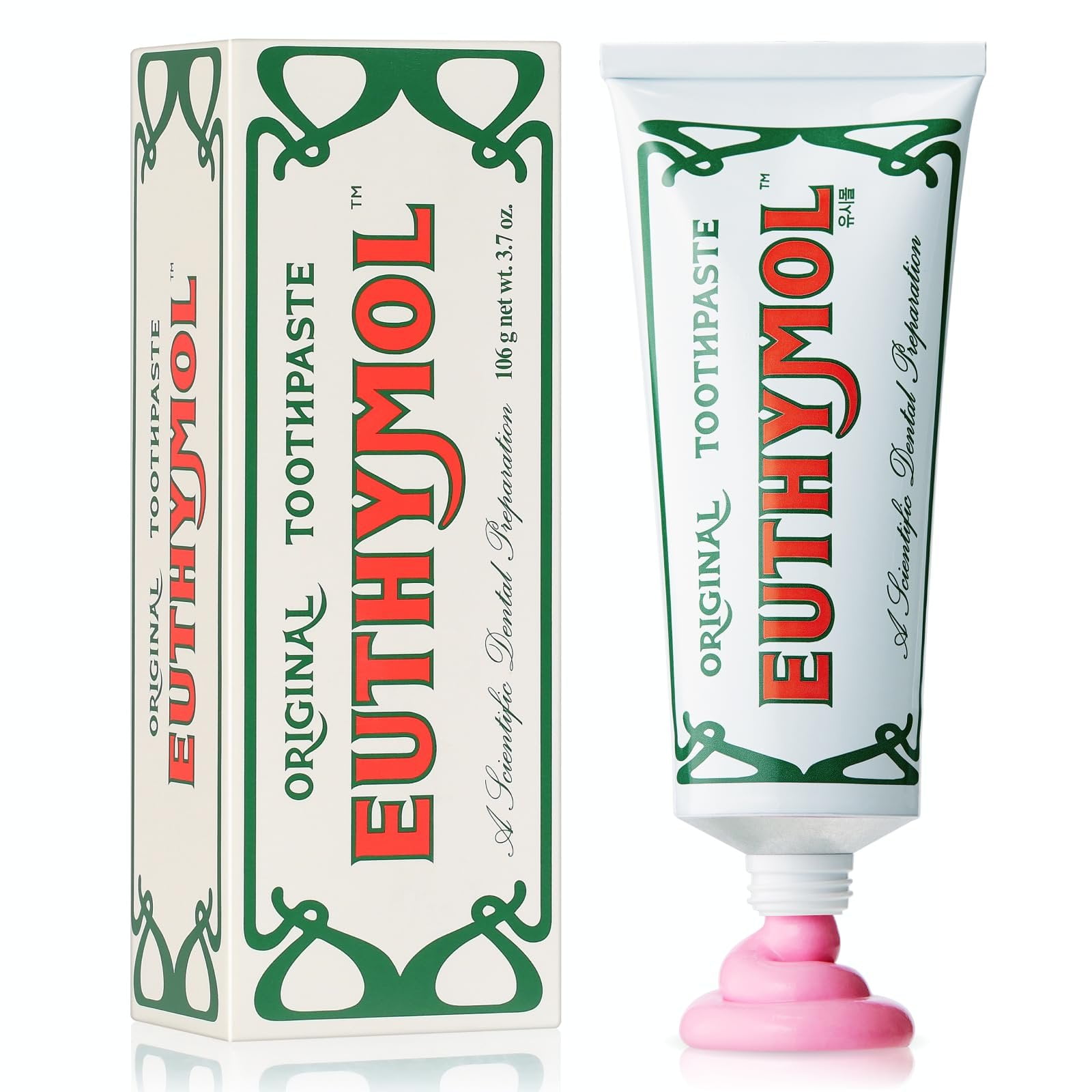 EUTHYMOL Original Pink Toothpaste 3.7fl oz/Pack of 1 - Fluoride-Free ...