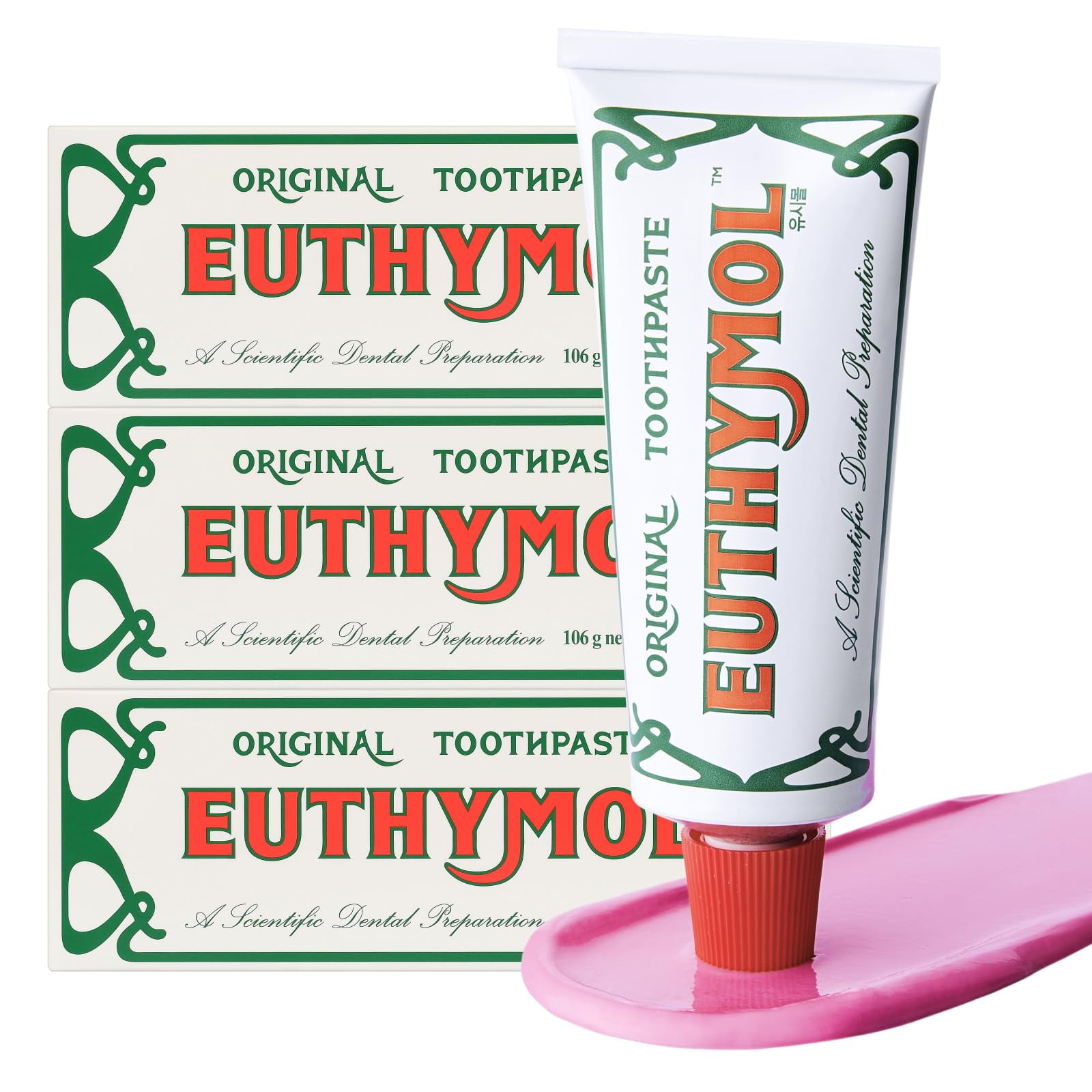 EUTHYMOL Original Pink Toothpaste TSF6 (3.7fl oz*3, Pack of 3 ...