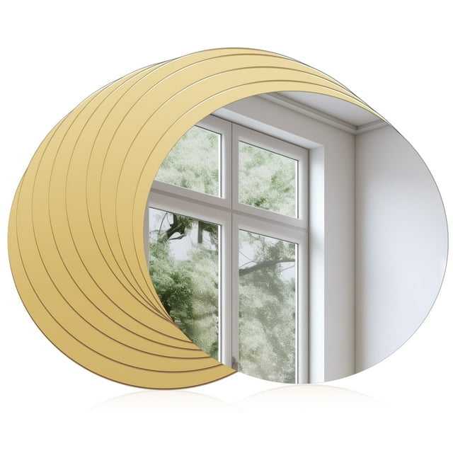 EUWBSSR 10Pcs Round Mirror Plate Flexible Mirror Sheets 8 Inch Acrylic ...