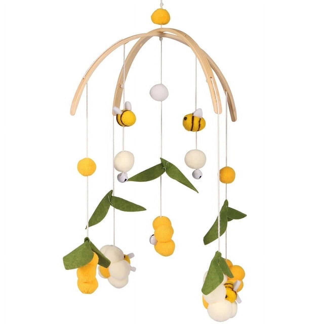 EUWBSSR Baby Crib Mobile Wind Chime Bed Bell,Bamboo Wood Soothing ...
