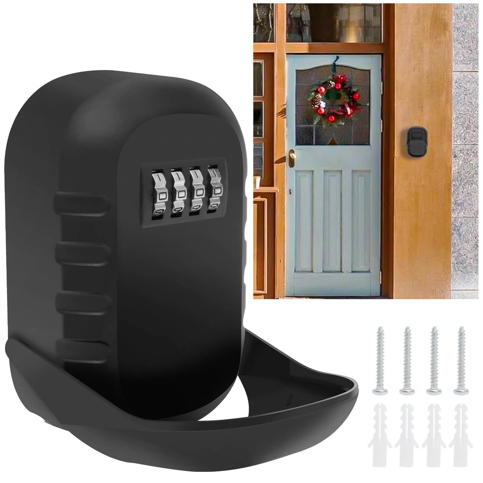 EUWBSSR Magnetic Key Lock Box with Code Resettable 4 Digit Combination ...