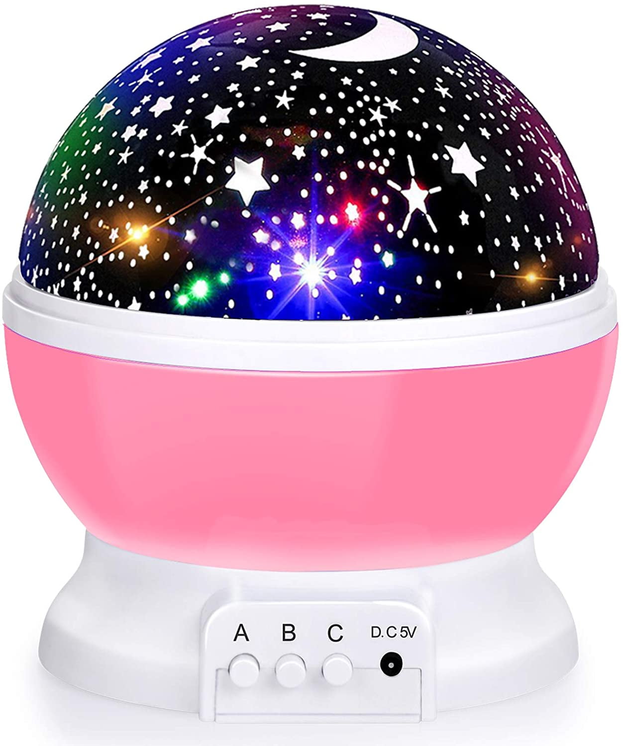 EUWBSSR Upgraded Romantic Spin Music Starry Sky LED Room Night Light ...