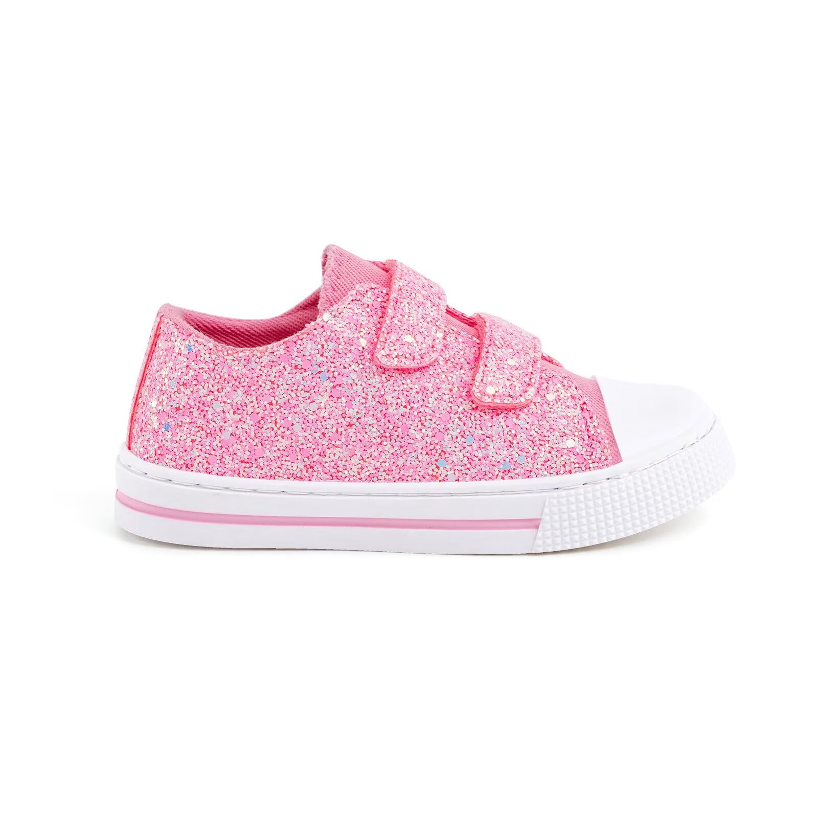 EUXTERPA Girls Pink Glitter Shoes Toddler Casual Walking Sneakers with ...