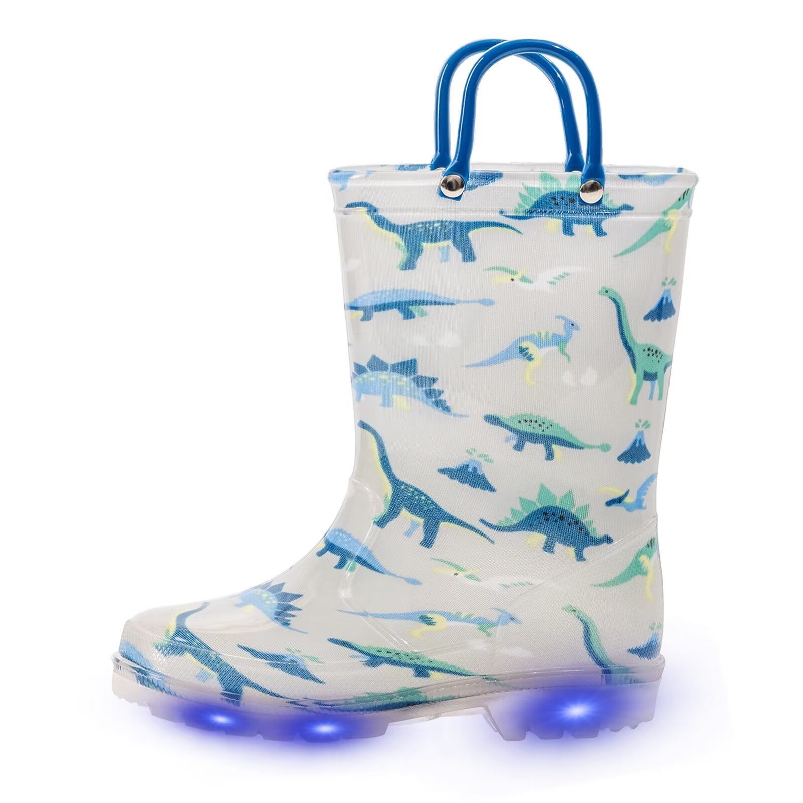 EUXTERPA Toddler Kids Light Up Rain Boots Boys Dinosaur Rain Boots ...
