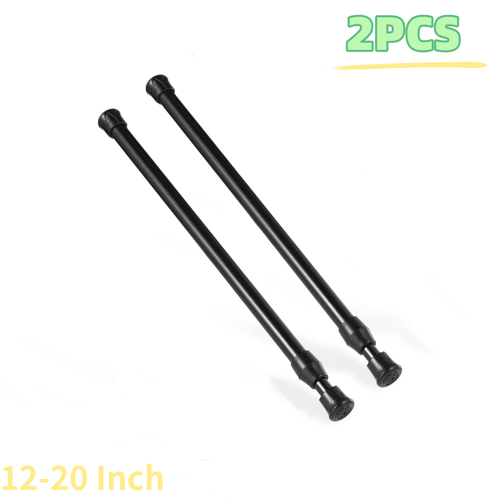 EUZODNAK 2 Pack Curtain Rod Adjustable 12-20 Inches，5/8" Diameter ...