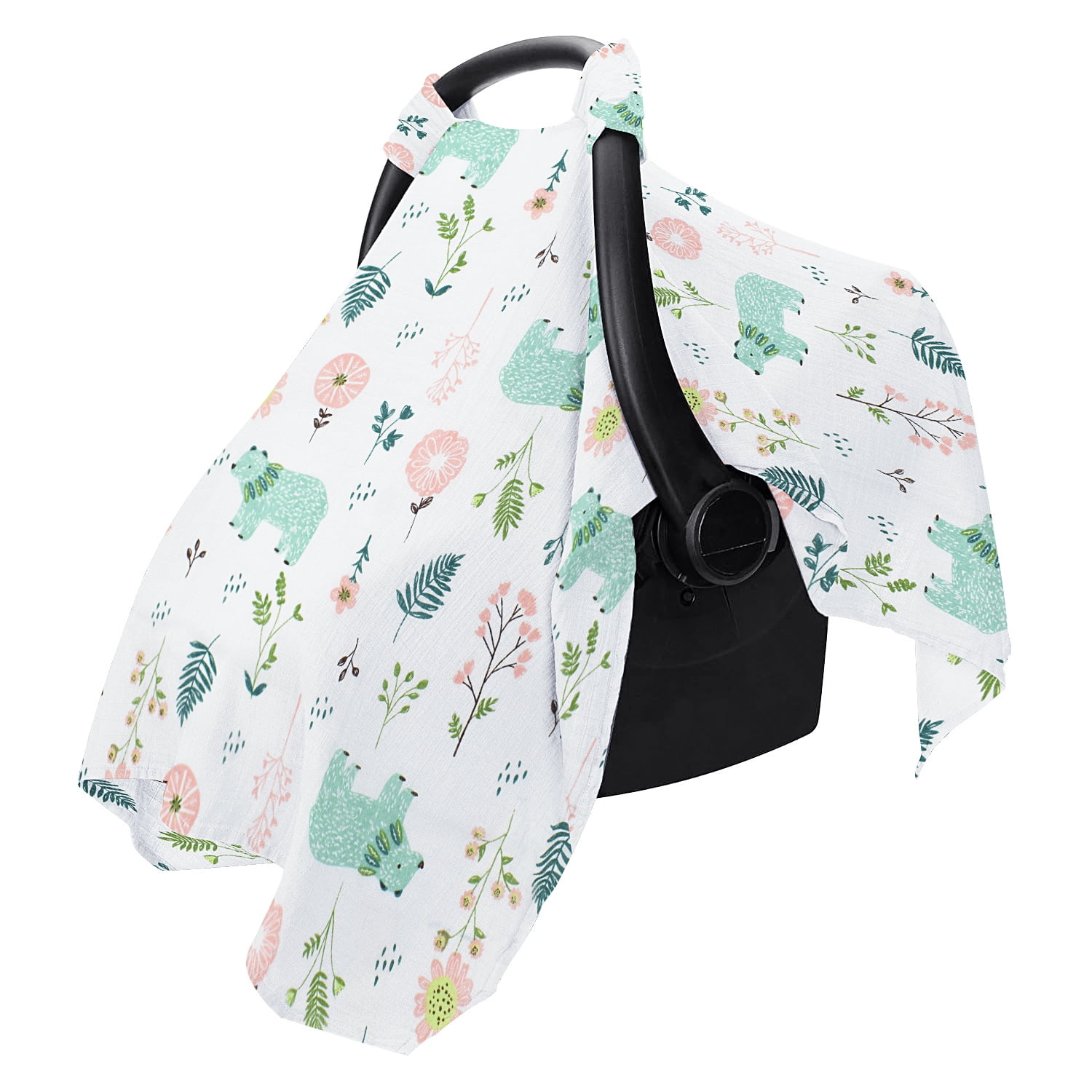 EUZODNAK Car Seat Cover Baby, Carseat Covers Baby for Girl Boy, Muslin ...