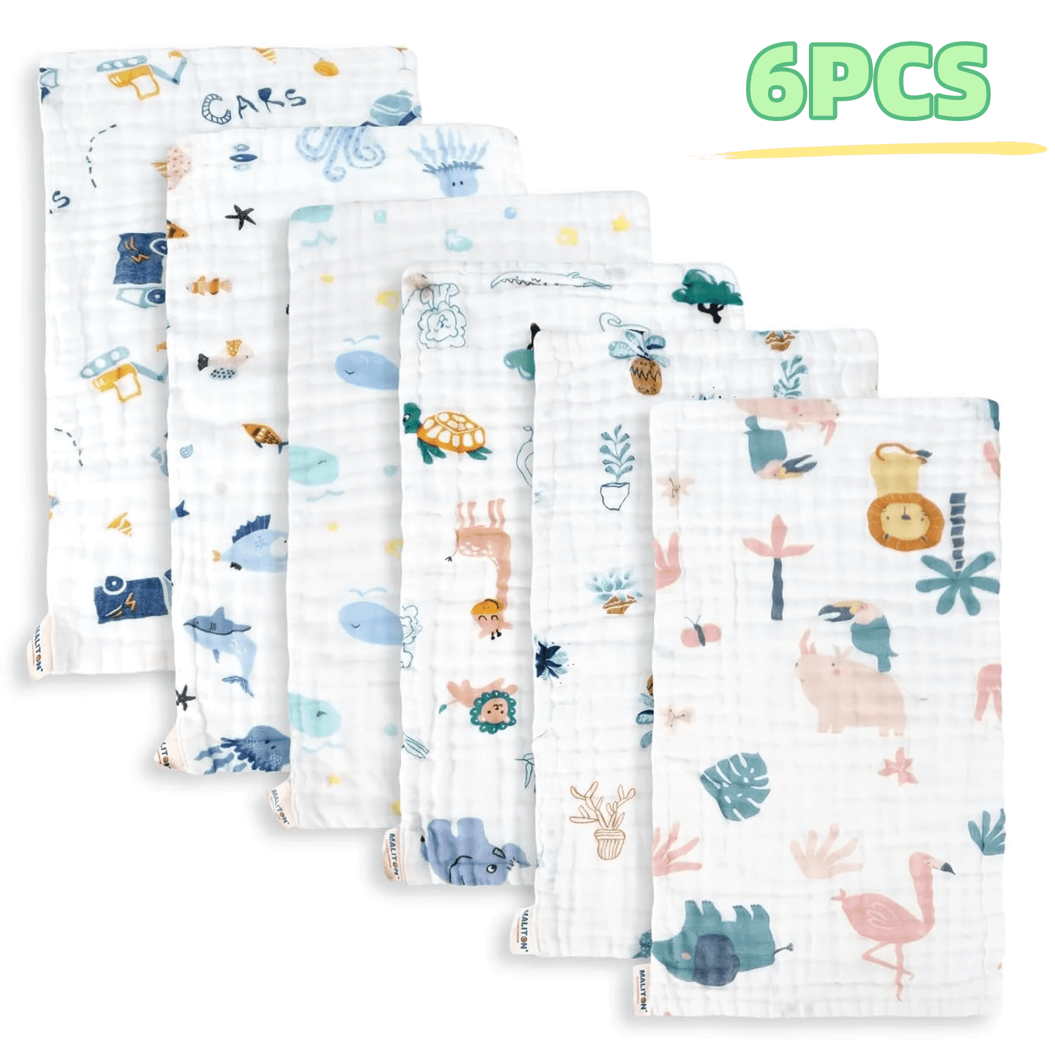 EUZODNAK Muslin Baby Burp Cloths 6 Pack Large 20''x10'' 100% Cotton ...