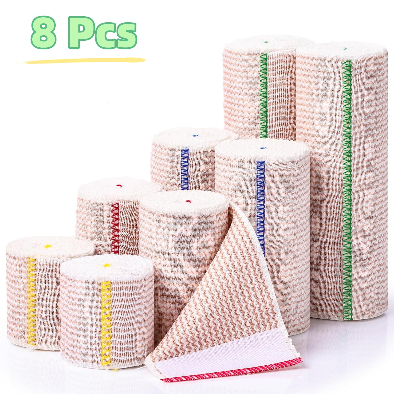 EUZODNAK Premium 8 Pack Elastic Bandage Wrap (2x2", 2x3", 2x4", 2x6 ...