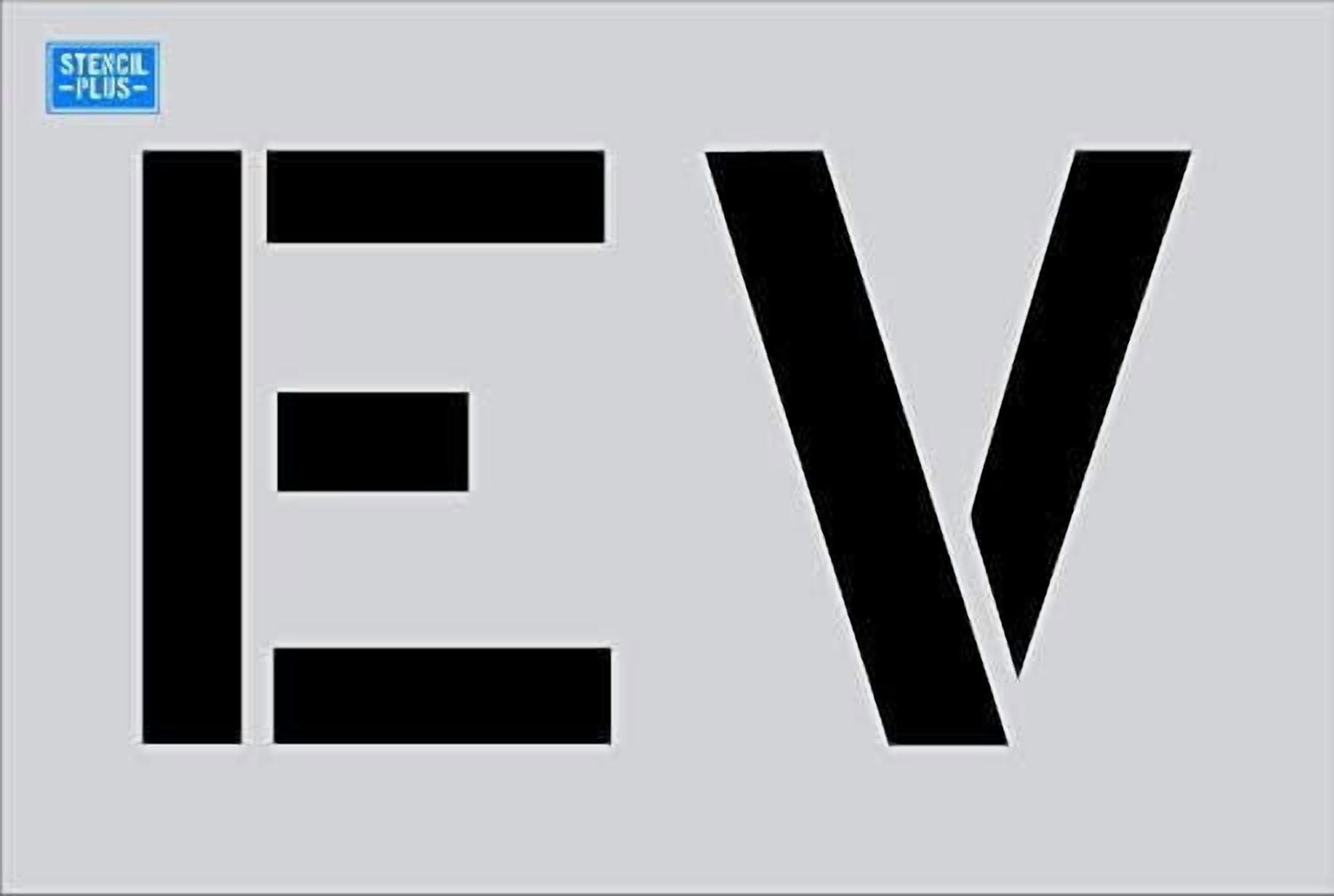 EV#12 Electric Vehicle- 24" EV Parking Lot Pavement Marking Stencil ...