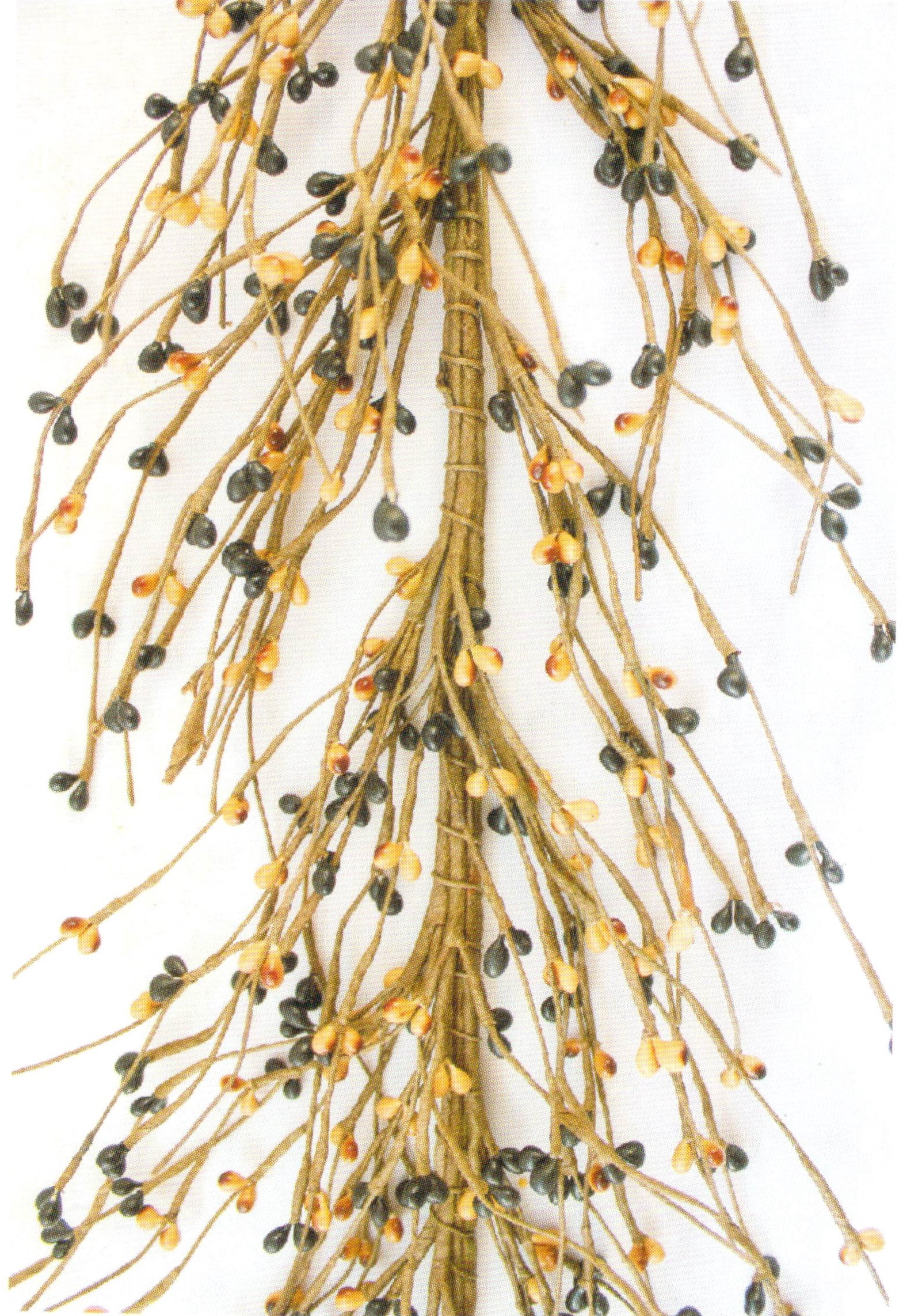 EV-C28 Primitive Pip Berry Garland in Mustard and Black Color - 5 foot ...