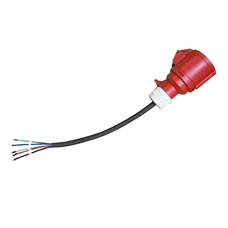 EV Charger CEE Red Power Female Plug with Cable 5 Pins Socket Adapter ...