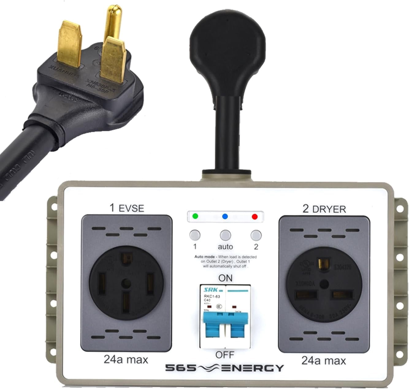 EV Charger Smart Plug Shares NEMA 6-30 outlet with EV Charger; Safely ...