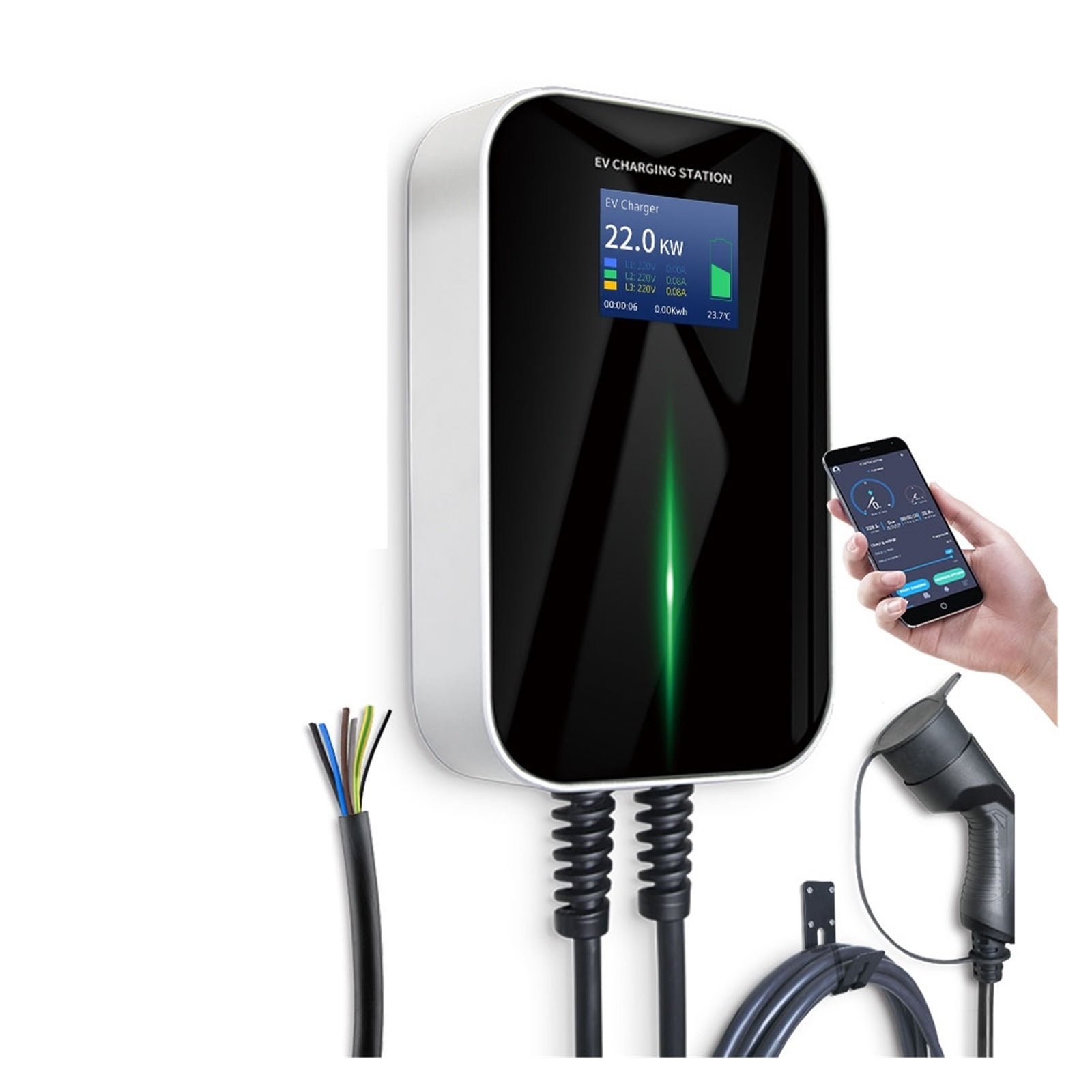 EV Charger Wallbox 22KW Control Adjust Current EVSE Wallbox Charging ...