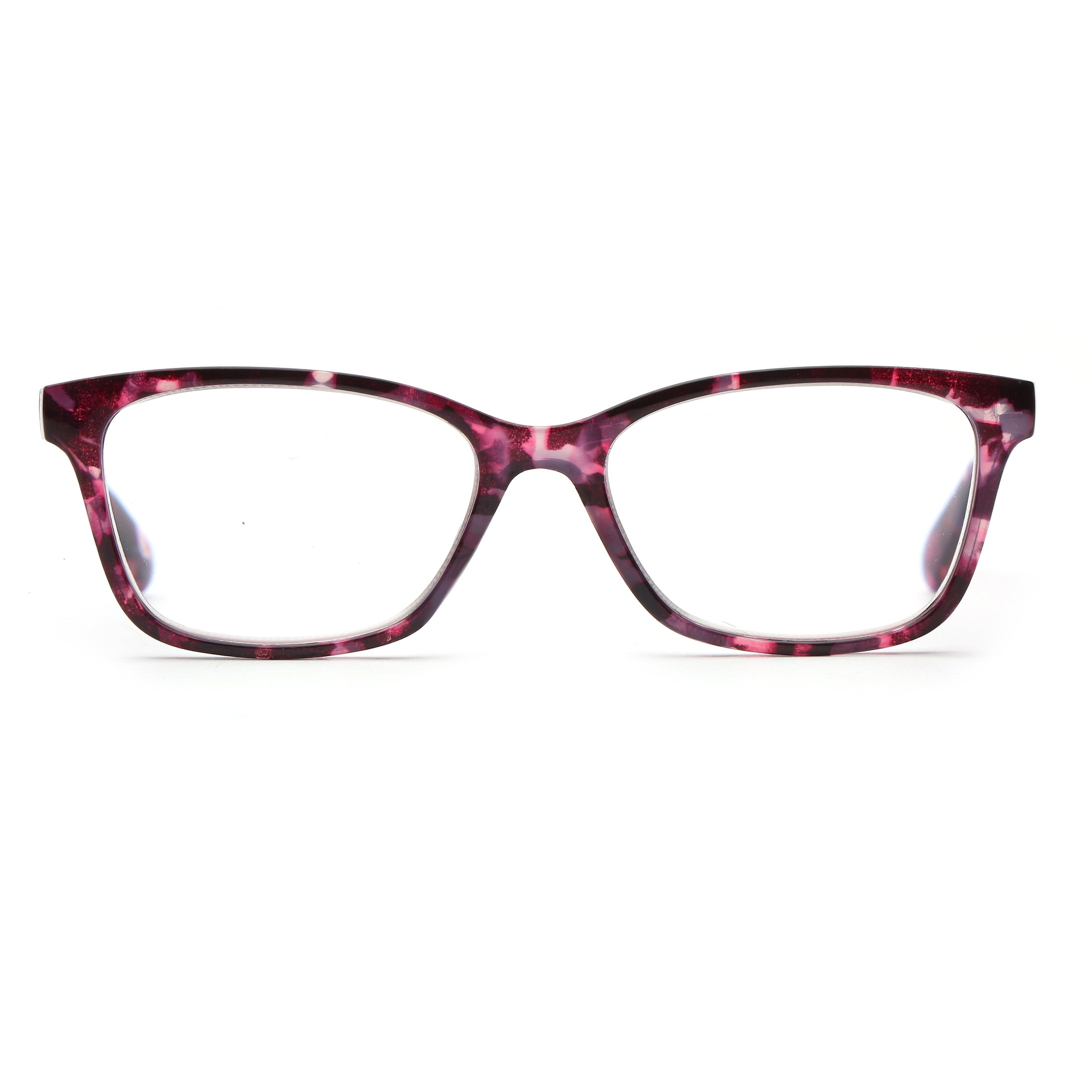 EV1 Purple Pink Tortoise Reading Glasses with Case, 1.25 Power, Durable ...