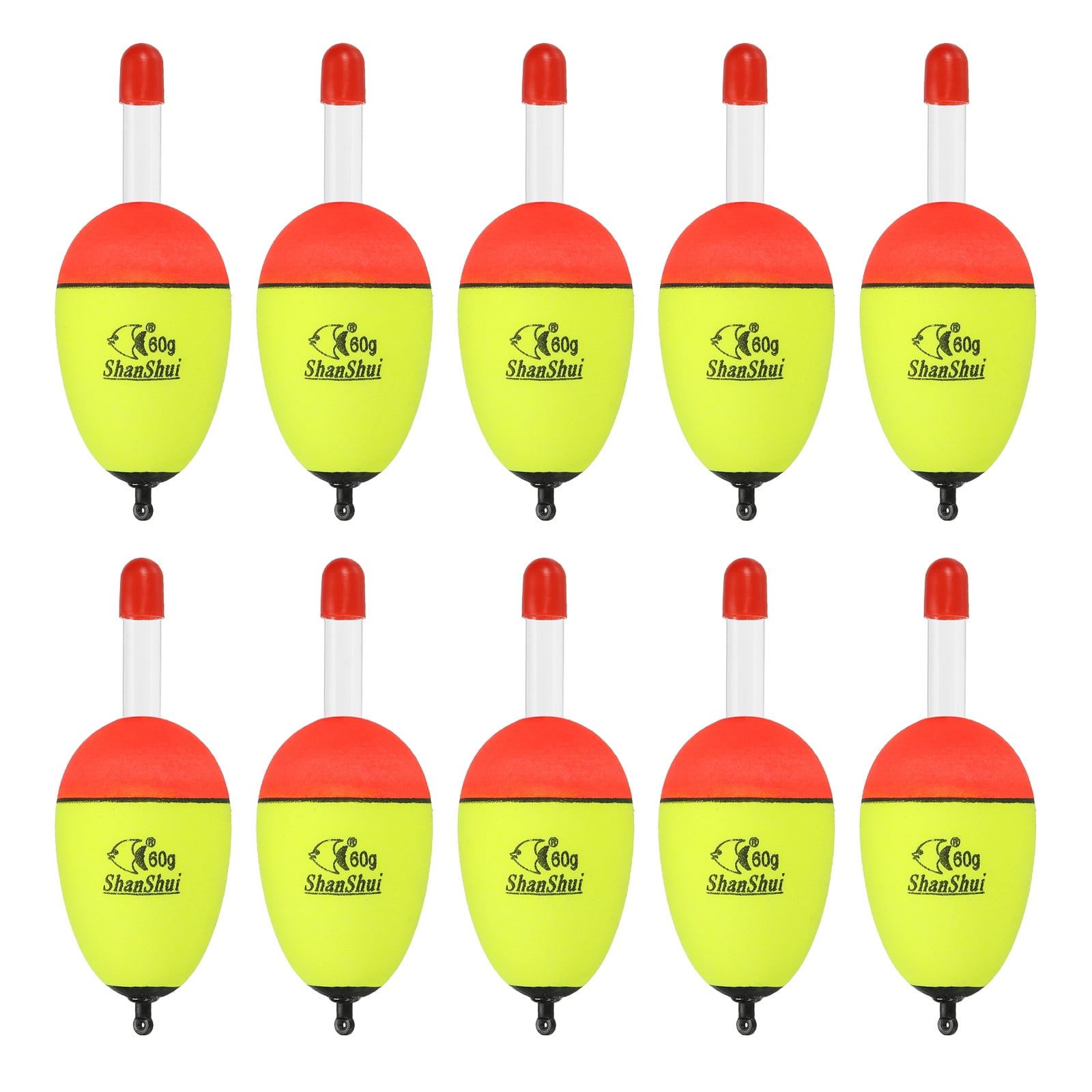 EVA 2.1oz Fishing Bobbers Float, Yellow, 10 Pack - Walmart.com