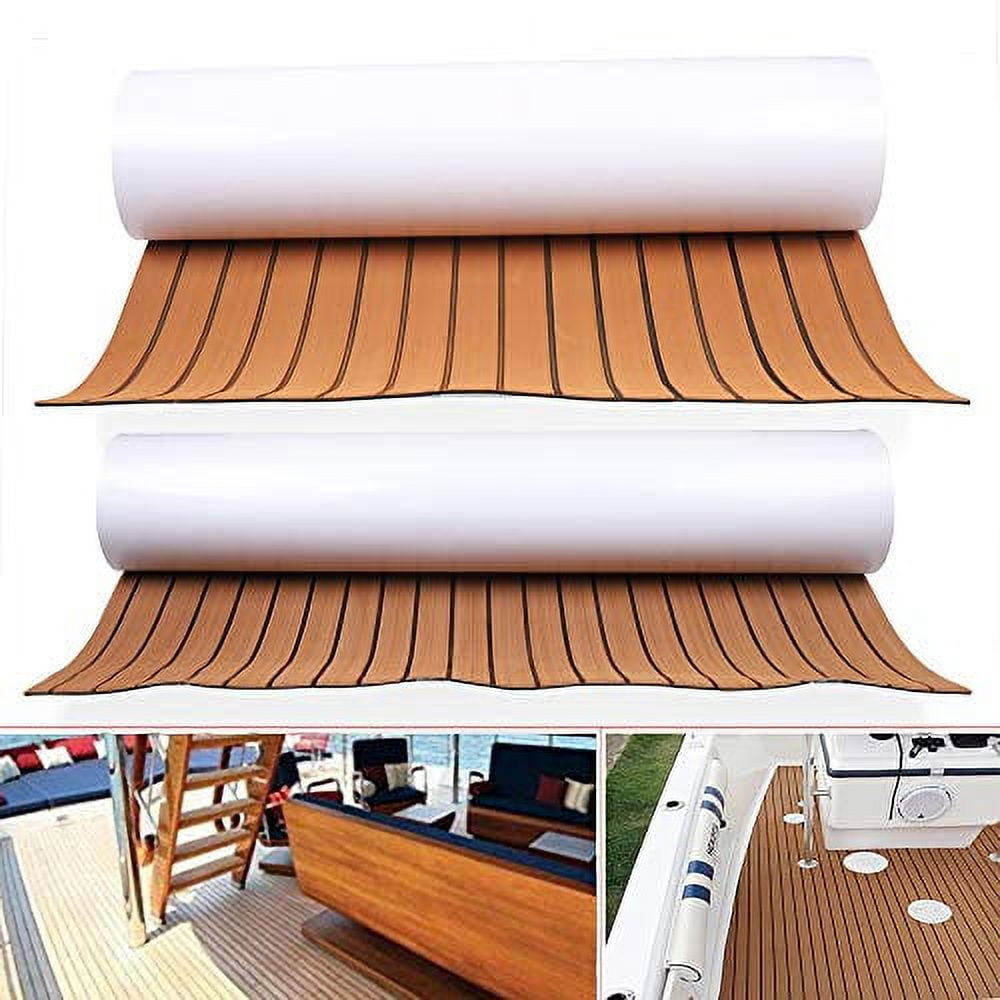 EVA Foam Teak Sheet 3-M Glue Self-Adhesive Marine Floor Decking Boat Yacht (106''x35''6mm ...