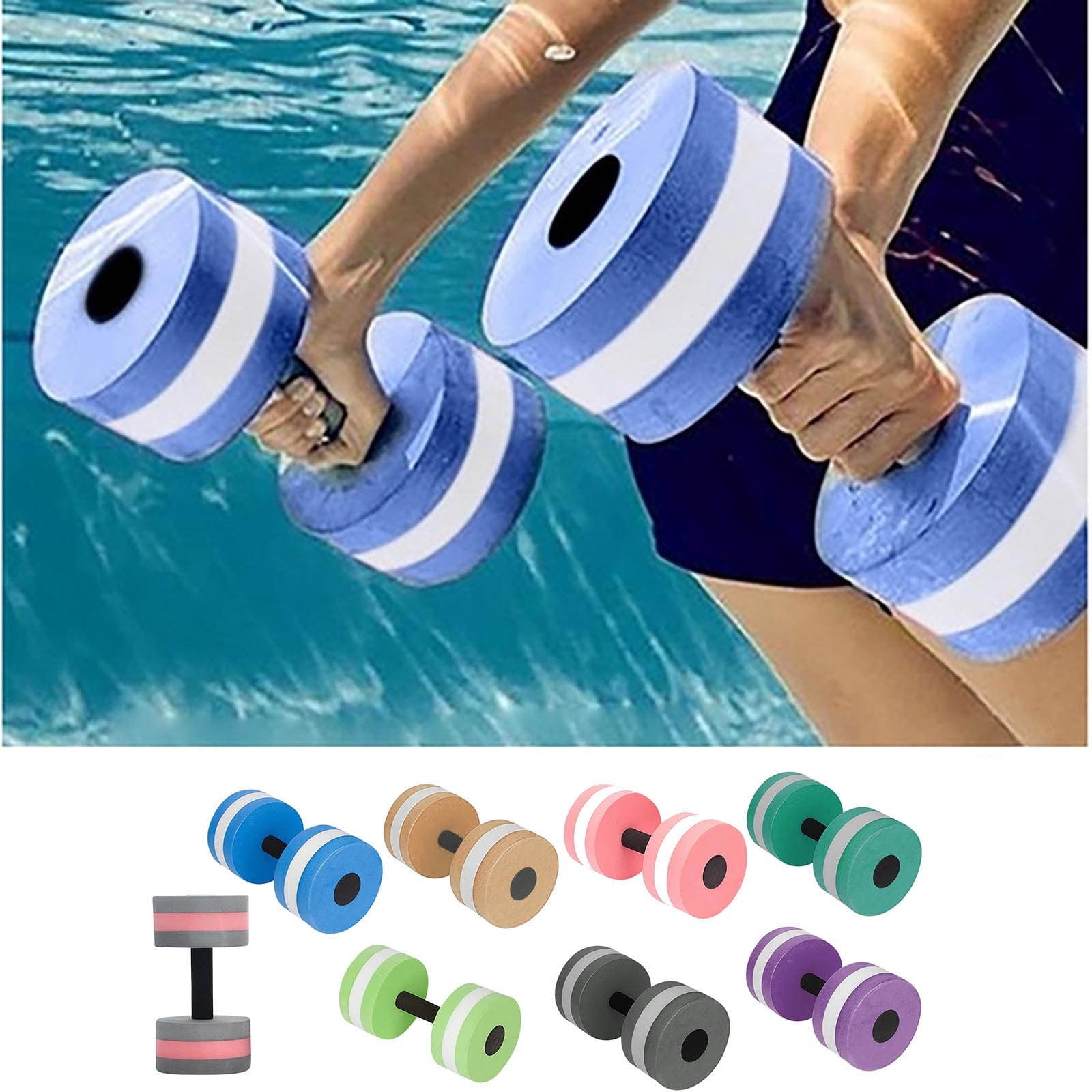 EVA Foam Water Aerobics Dumbbells for Pool Exercise - Lightweight ...