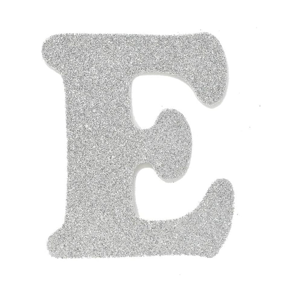 EVA Glitter Foam Letter Cut Out "E", Silver, 4-1/2-Inch, 12-Count ...