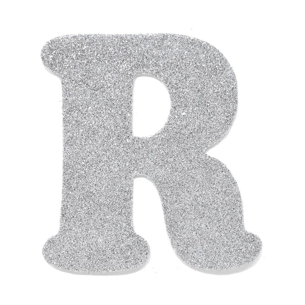 EVA Glitter Foam Letter Cut Out "R", Silver, 4-1/2-Inch, 12-Count ...