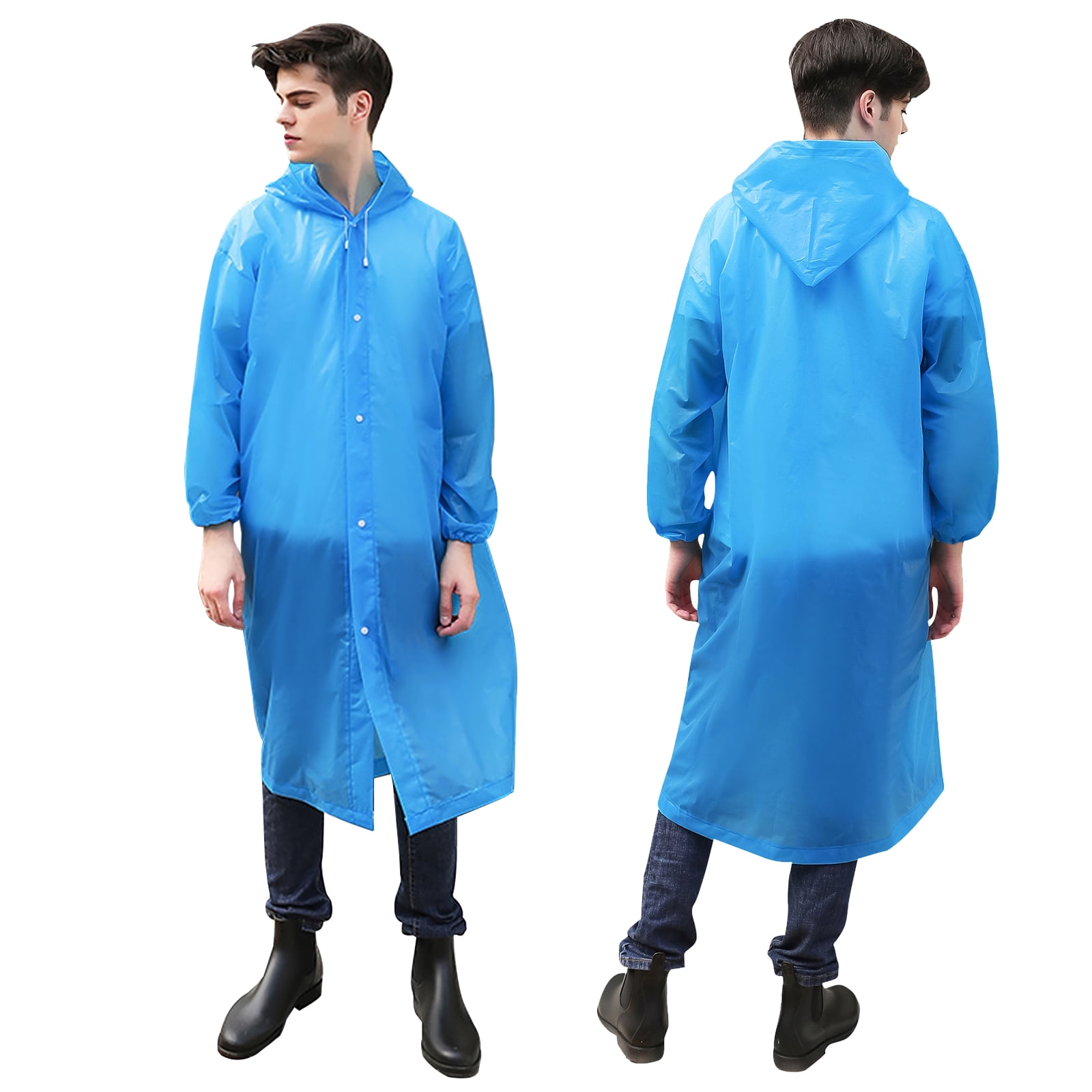 EVA Rain Cape Rain Ponchos for Adults, Men Women Reusable EVA Clear ...