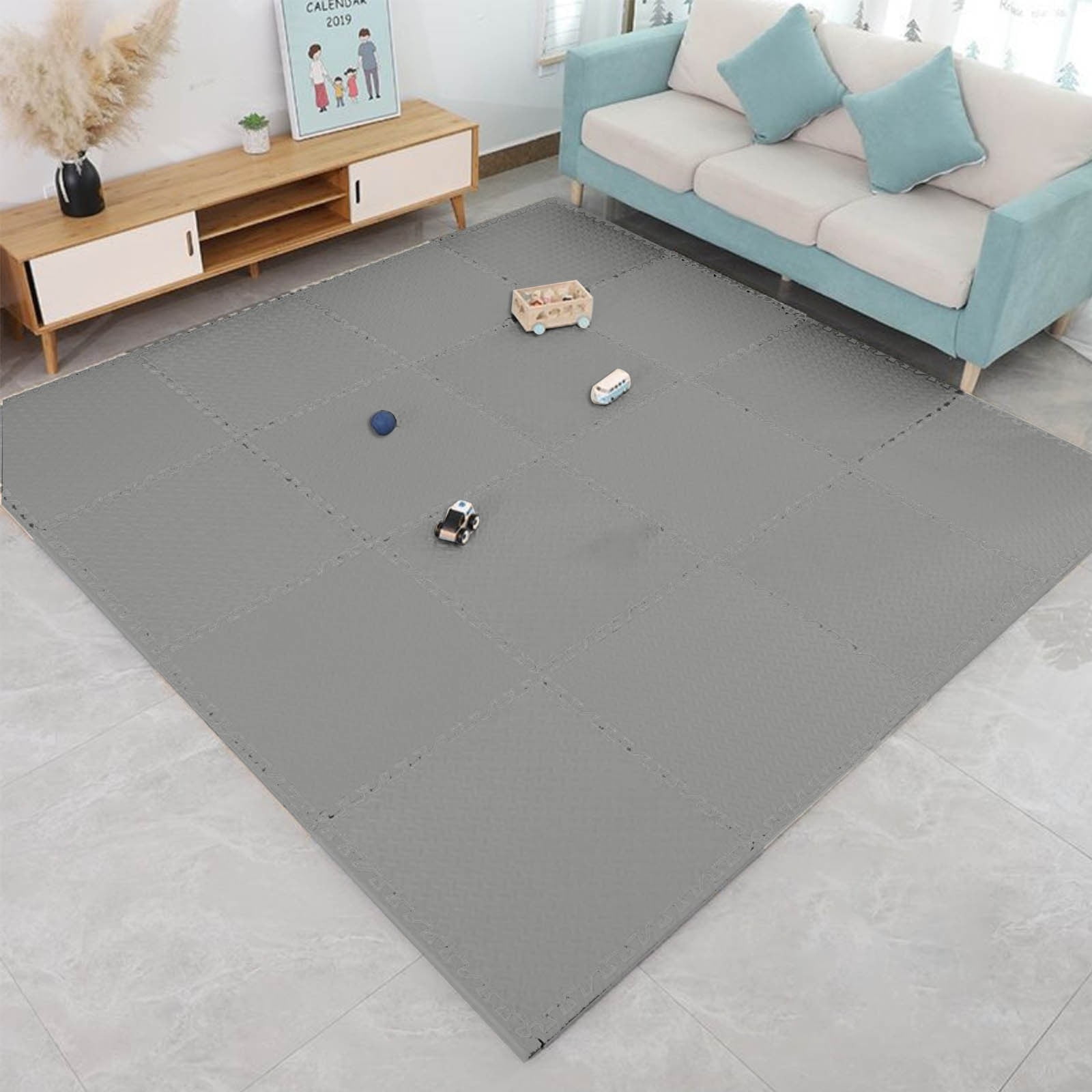 EVA Rubber 16 Tiles Interlocking Puzzle Foam Floor Mats Floor Mats for ...