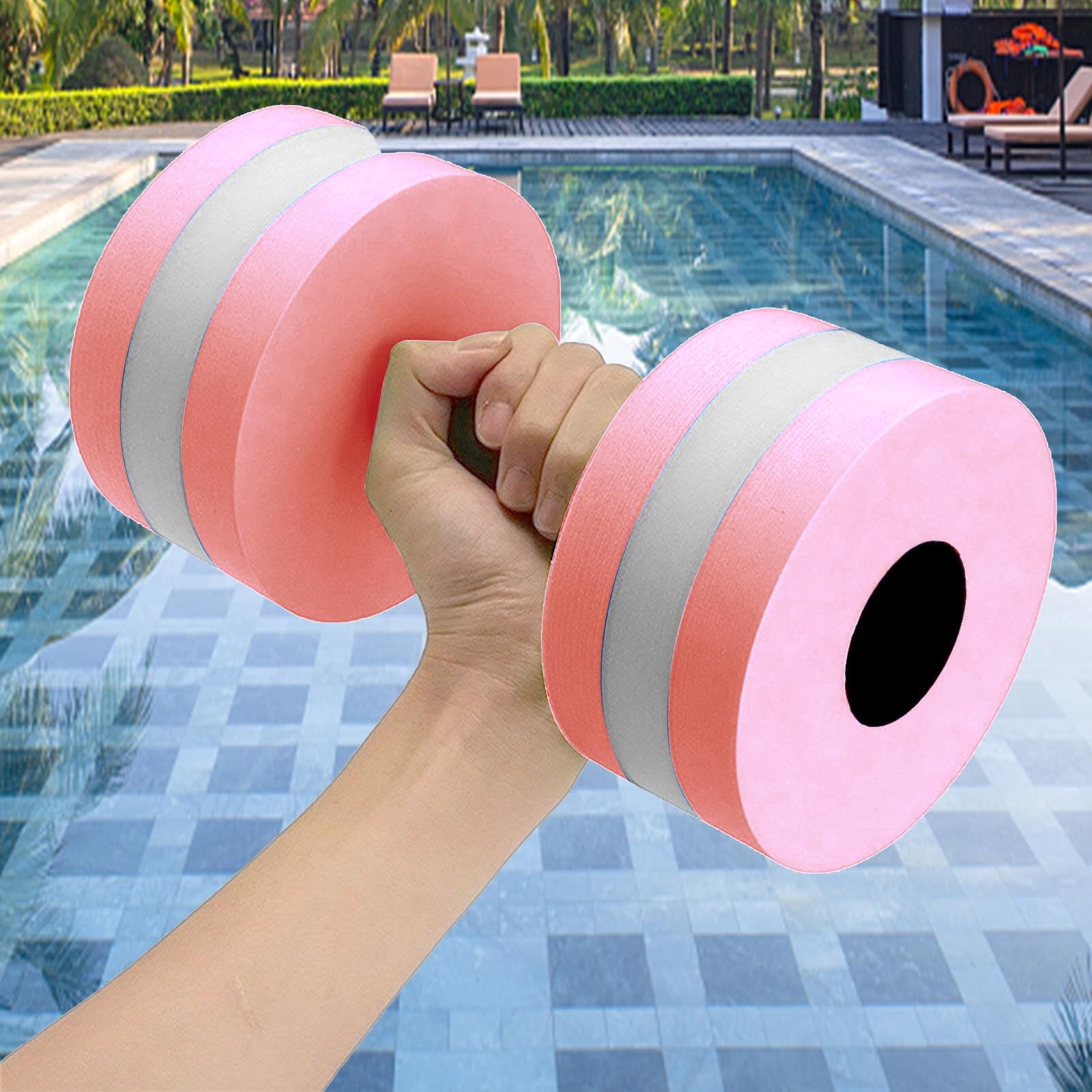 EVA Water Aerobics Dumbbell, Floating Aquatic Barbell for Pool Exercise, Lightweight Fitness ...
