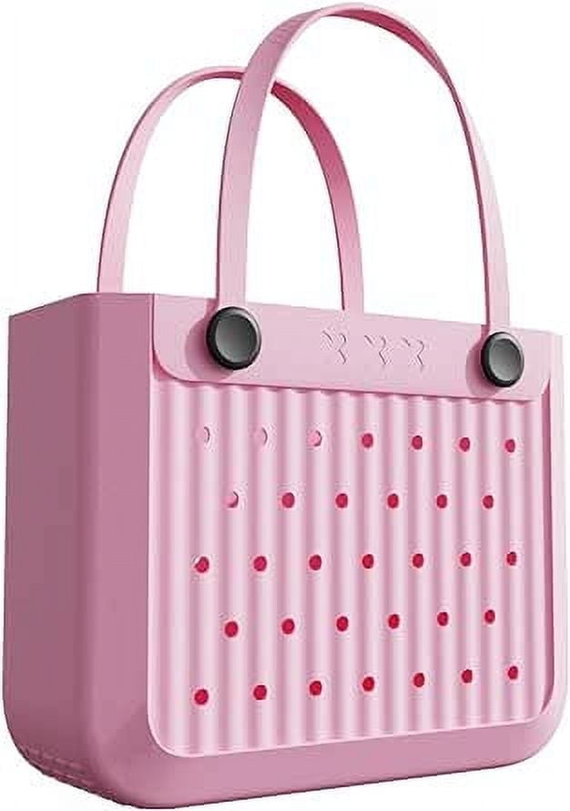 EVA Waterproof Beach Tote Bag, Large Washable Rubber Travel Handbags for Sports Travel Outdoor ...