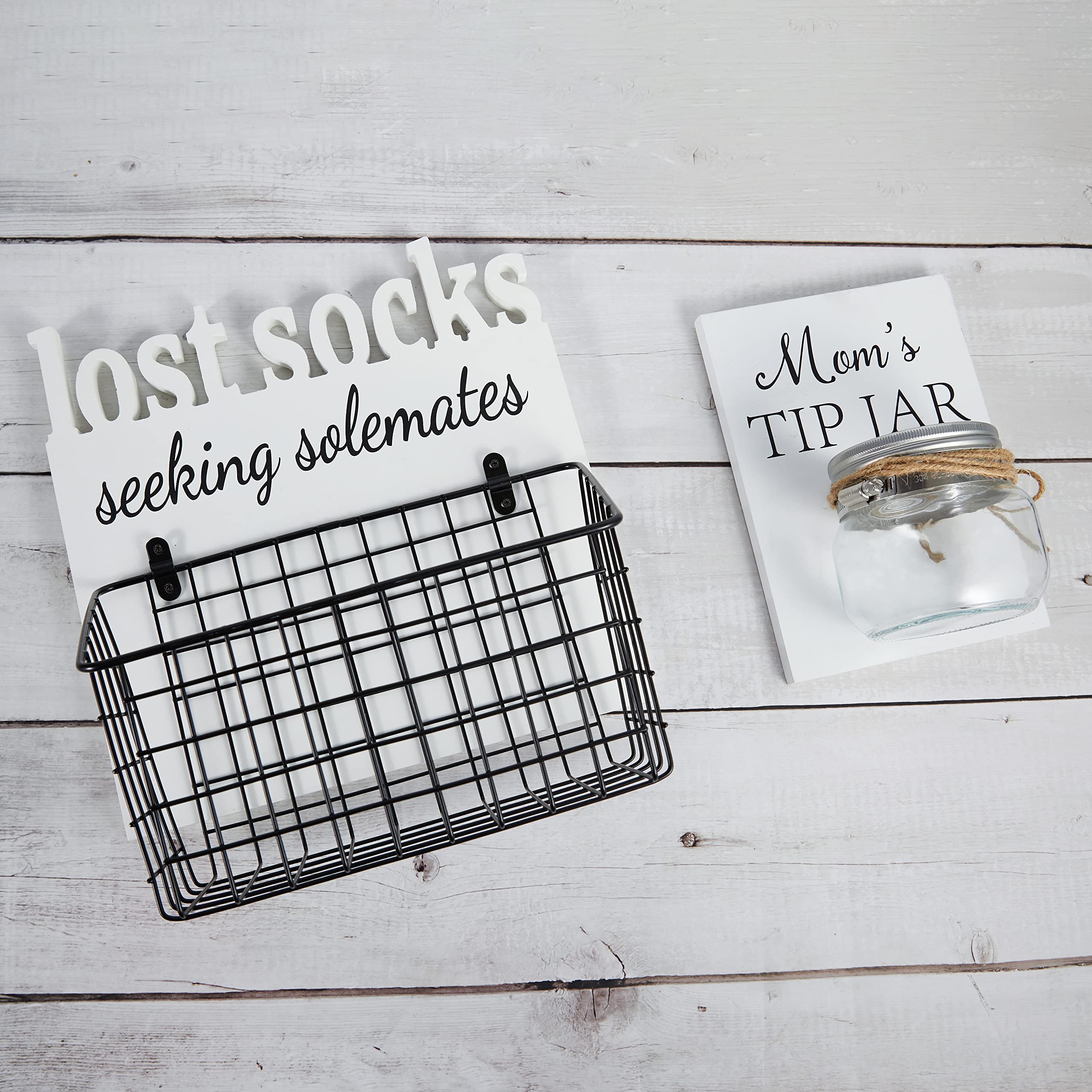EVA murmure Lost Socks Rustic Wooden Laundry Sign Wall Decor With ...