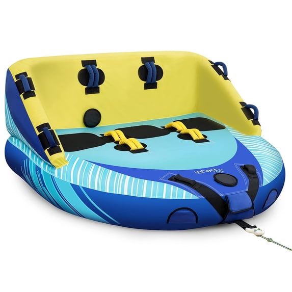 EVAJOY 3-Person Towable Inflatable Tube for Boating for 1-3 Rider ...