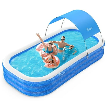 Bluescape 10ft Blue Inflatable Rectangular Family Pool, Age 6 & Up ...