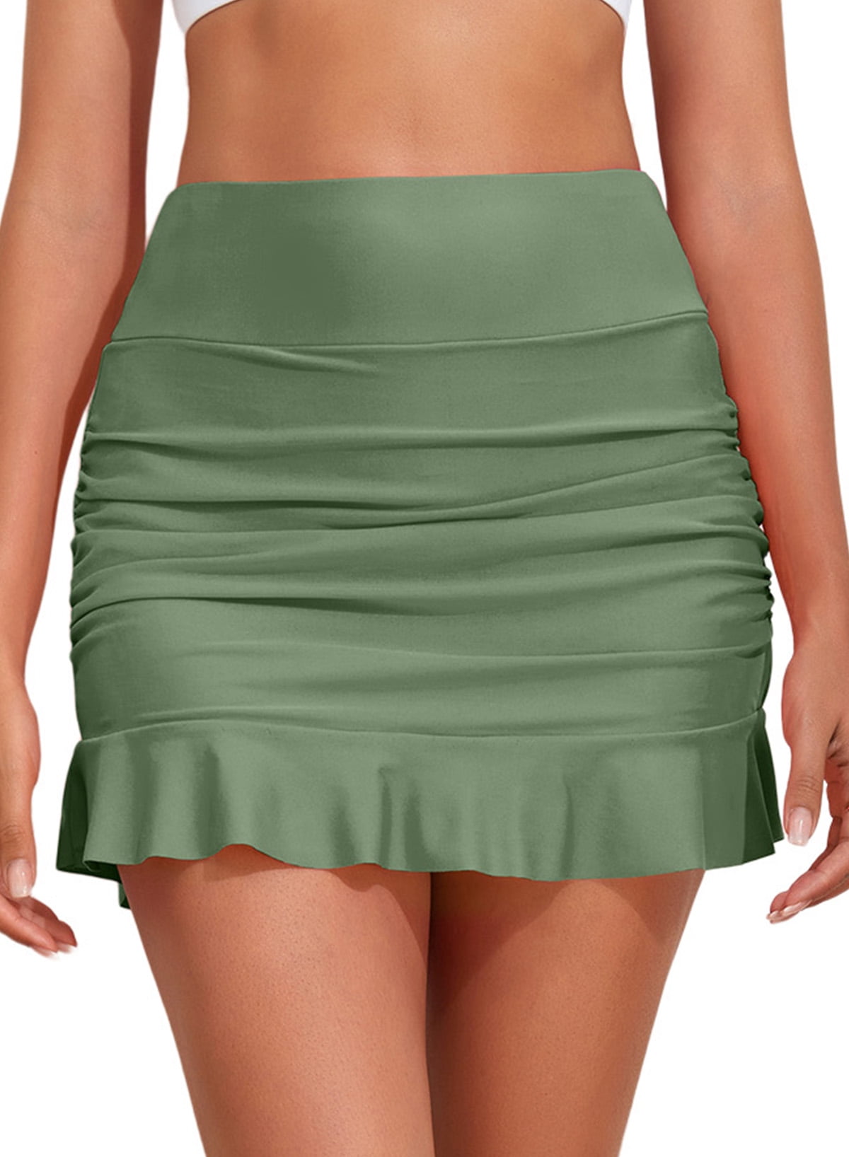 Evaless Plus Size Womens Swim Skirt Bottoms Bikini Bathing Suits For