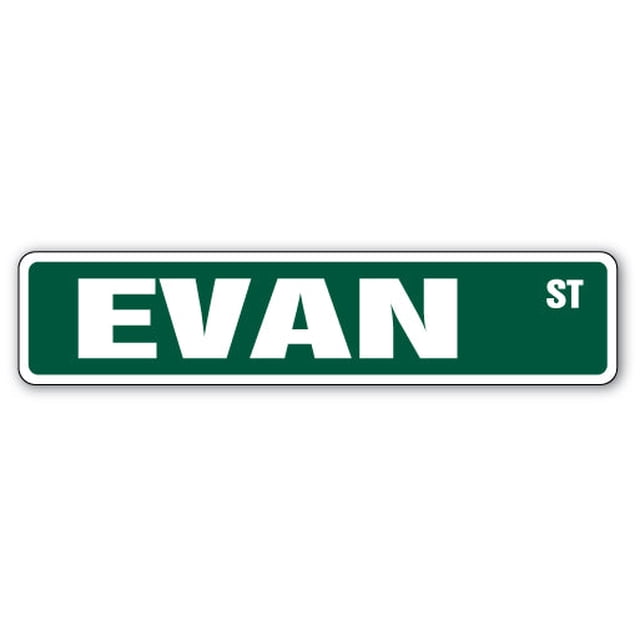 EVAN Street Sign Childrens Name Room Sign | Indoor/Outdoor | 36" Wide ...