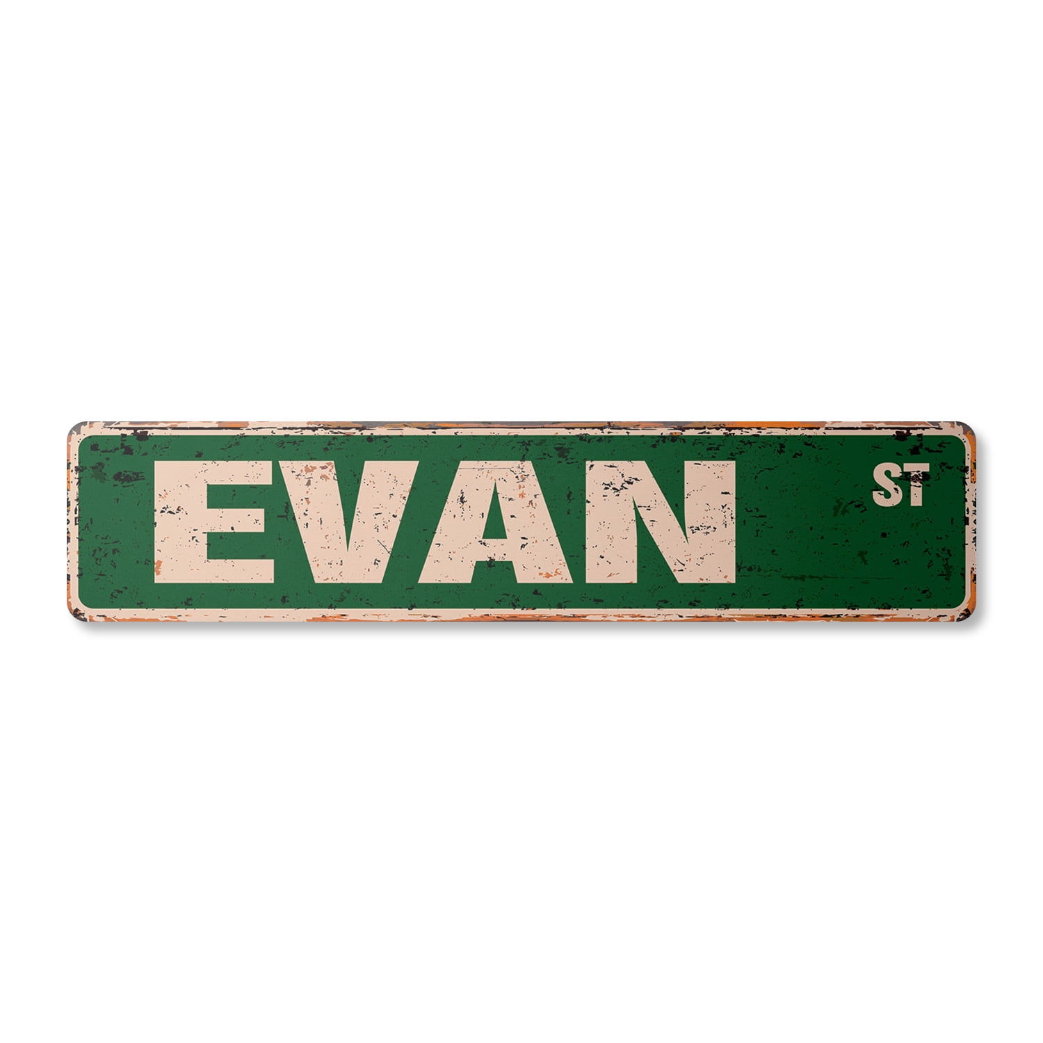 EVAN Vintage Plastic Street Sign Childrens Name Room Sign | Indoor ...