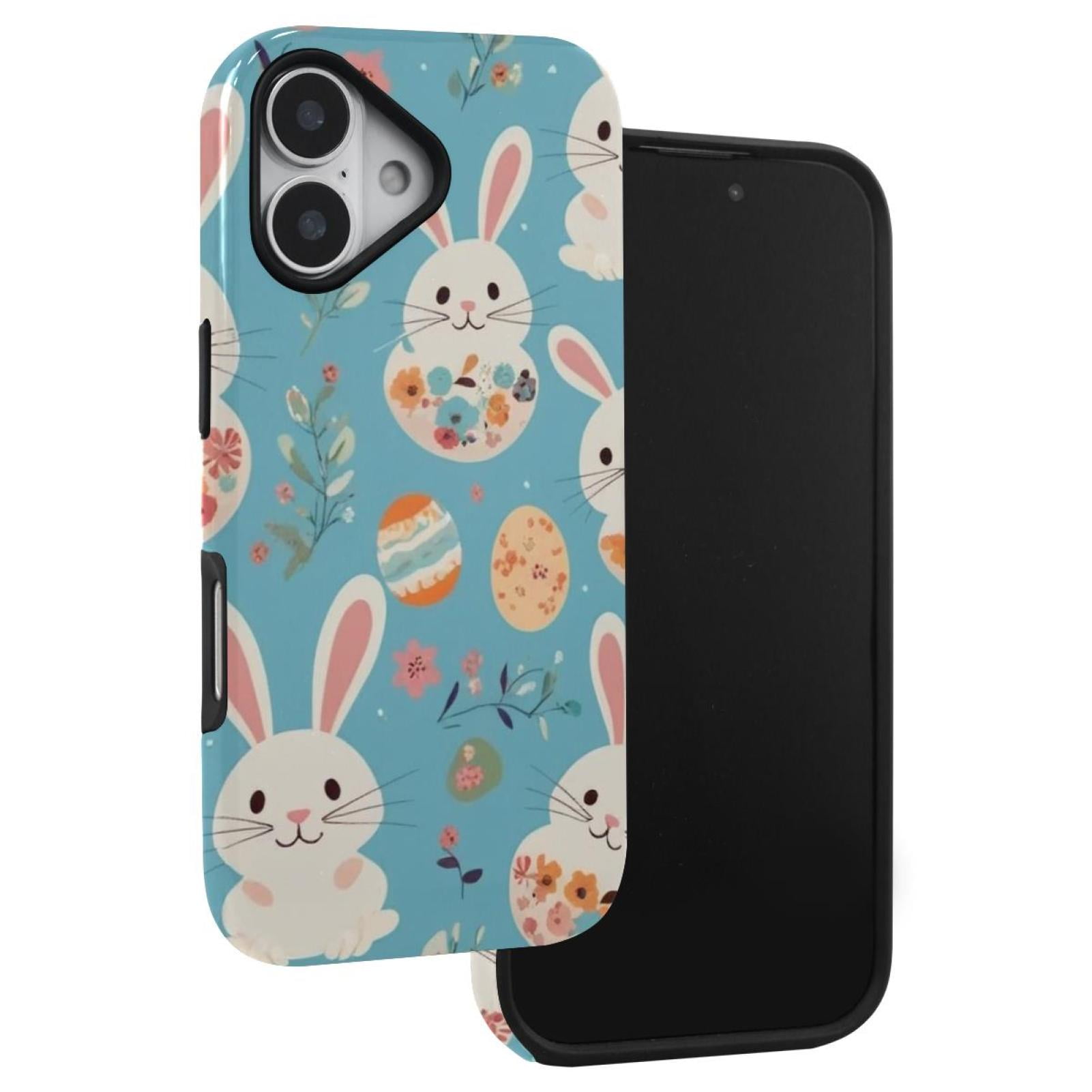 EVANLinism Blue Flower Little White Rabbit phone case for Iphone 17 ...