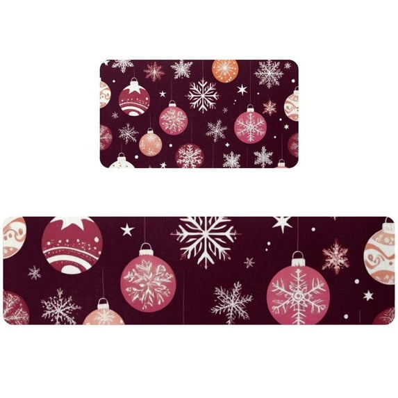 EVANLinism Comfort Kitchen Mat Set of 2 Non Slip Waterproof Pink ...