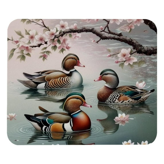 EVANLinism Duck Cherry Blossoms Mouse Pad Square Washable Mousepad Anti ...