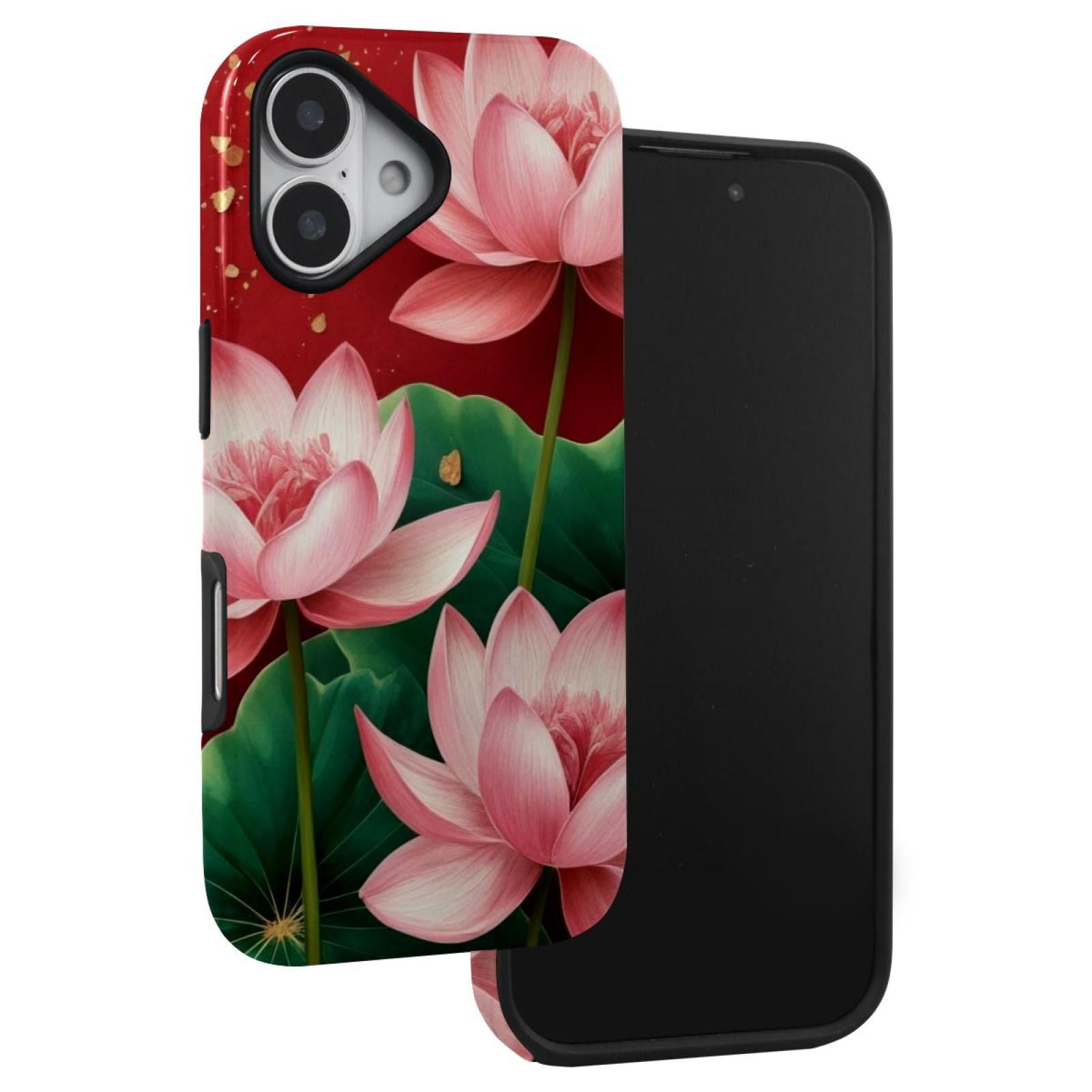 EVANLinism Joyful Lotus Red phone case for Iphone 17 Glossy Touch ...