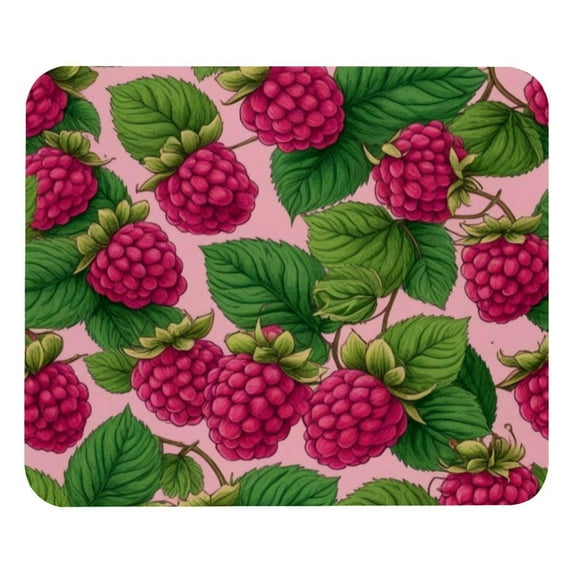 EVANLinism Rose Red Raspberry Green Leaves Mouse Pad Square Washable ...