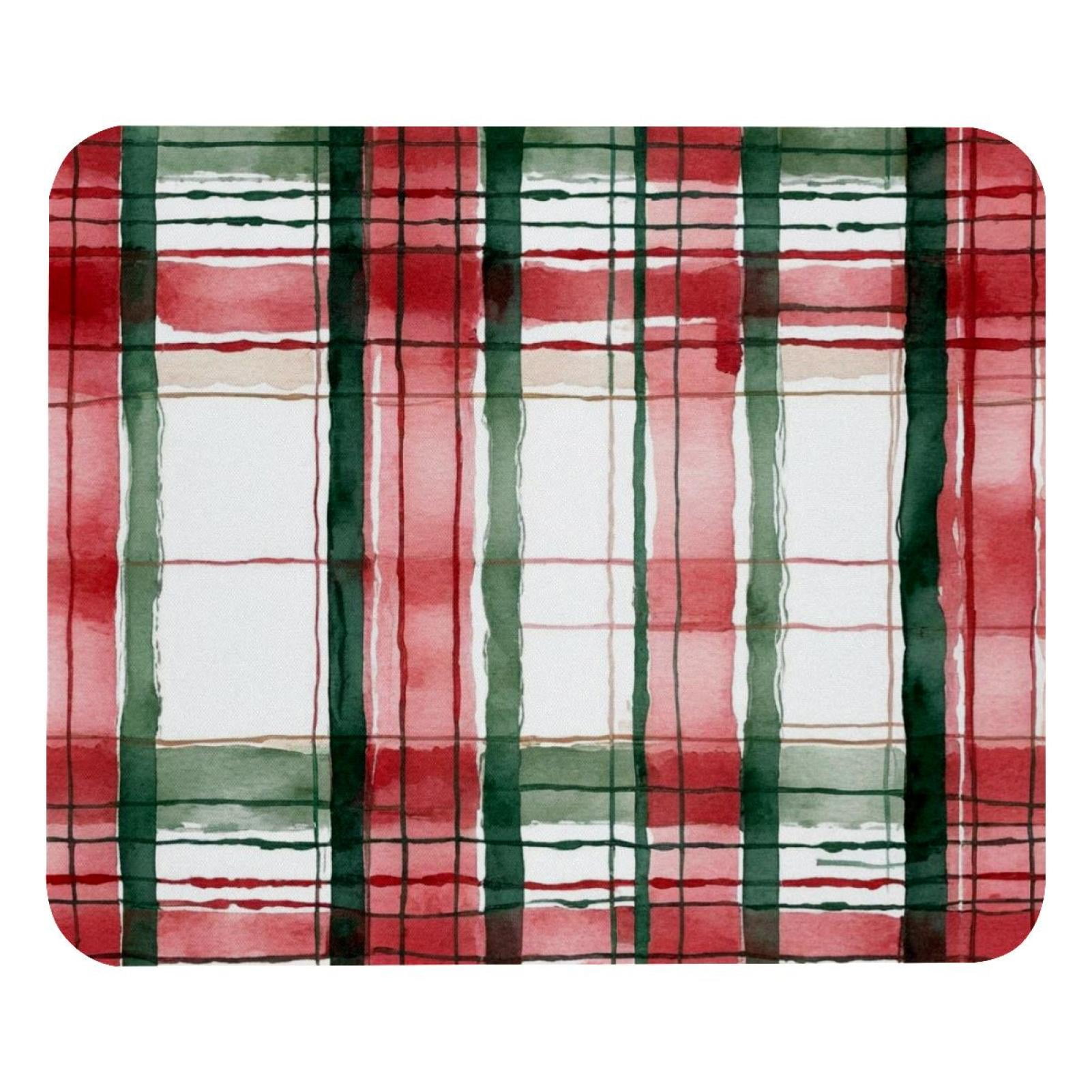 EVANLinism Watercolor Christmas Plaid Mouse Pad Square Washable ...