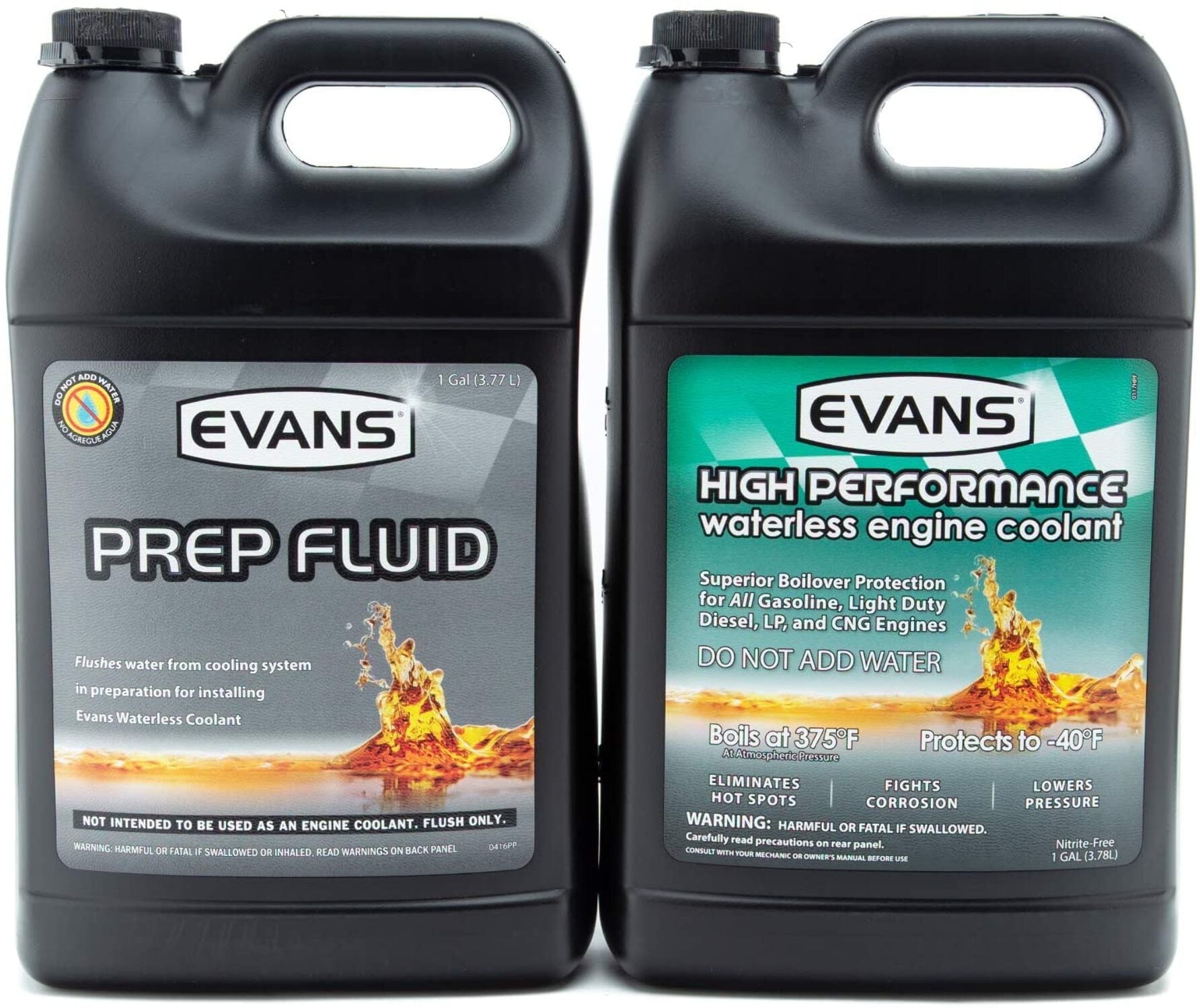 EVANS Coolant EC53001-EC42001 High Performance Waterless Coolant and Prep Fluid Combo Pack, 2 ...