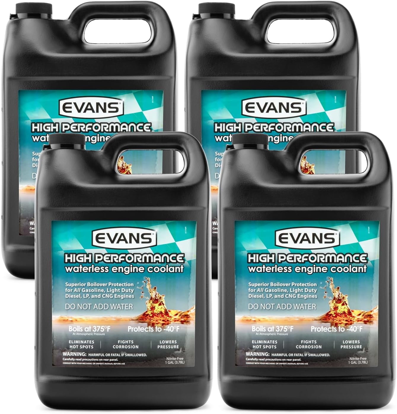 EVANS Engine Automotive System Coolant, High Performance Waterless, 4 Gallon Pack - Walmart.com
