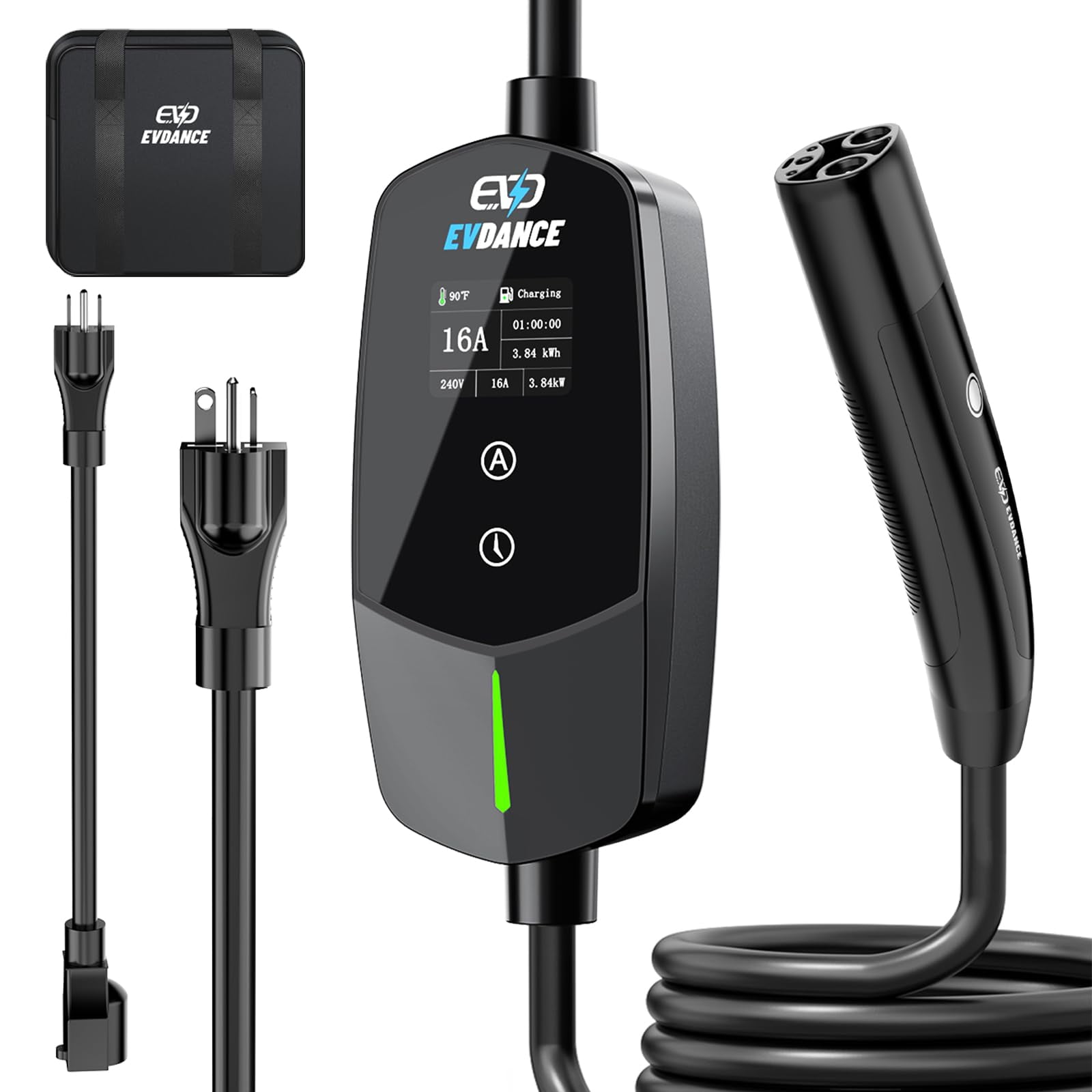 EVDANCE Level 1 & 2 EV Charger for Tesla 16A, Portable Electric Vehicle ...