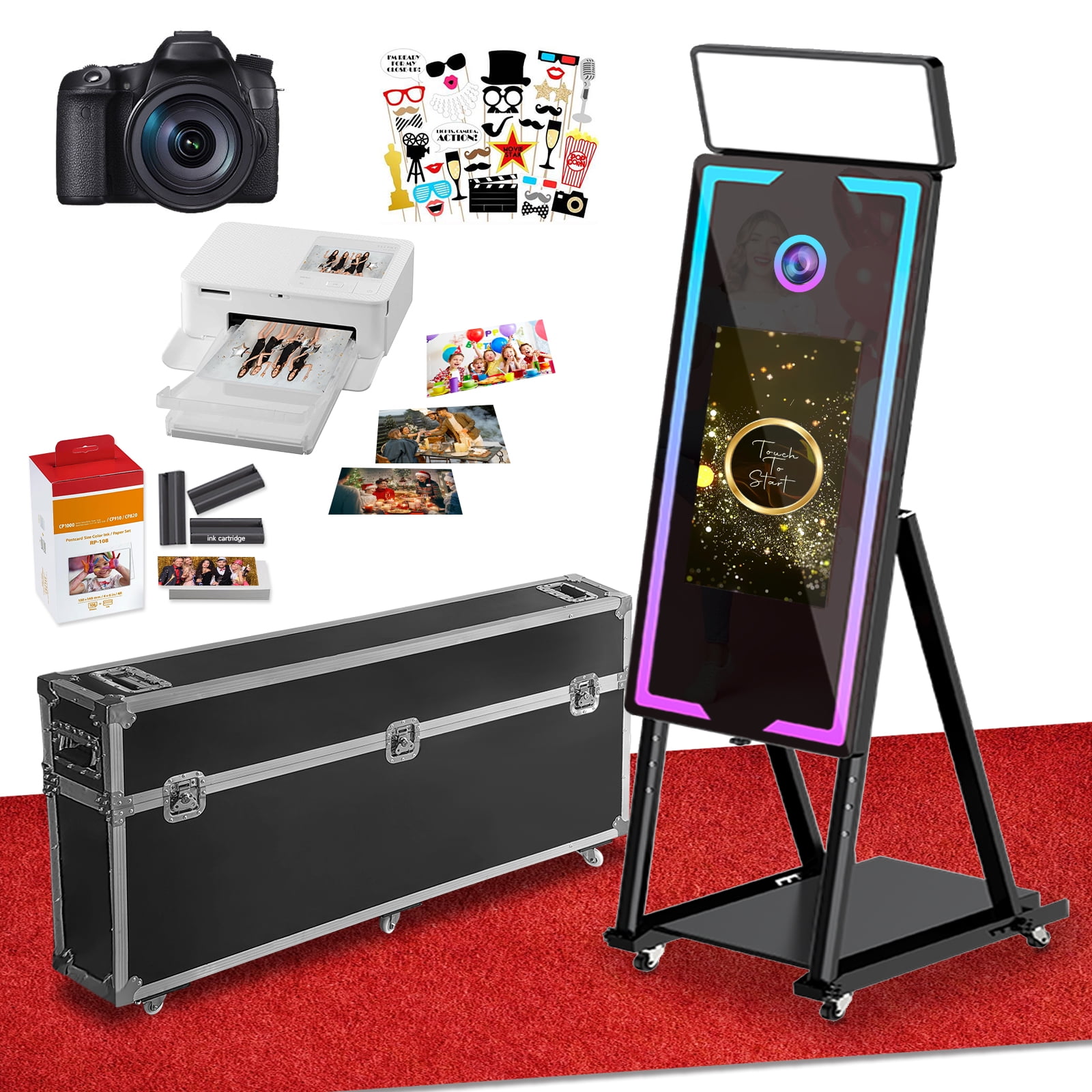 EVEGOGO Magic Mirror Photo Booth,45'' Mirror Photo Booth with Camera ...