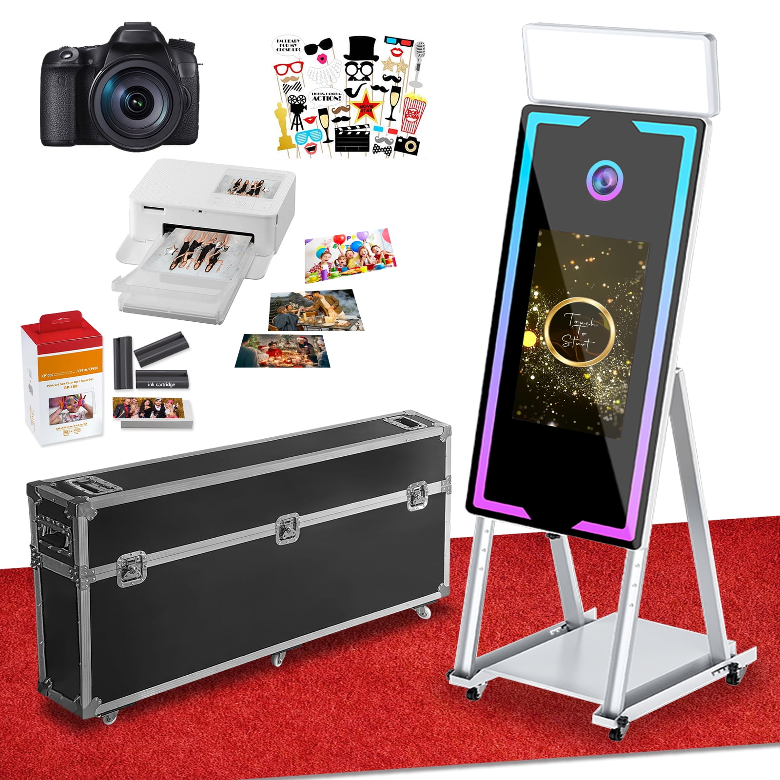 EVEGOGO Magic Mirror Photo Booth,45'' Mirror Photo Booth with Camera ...