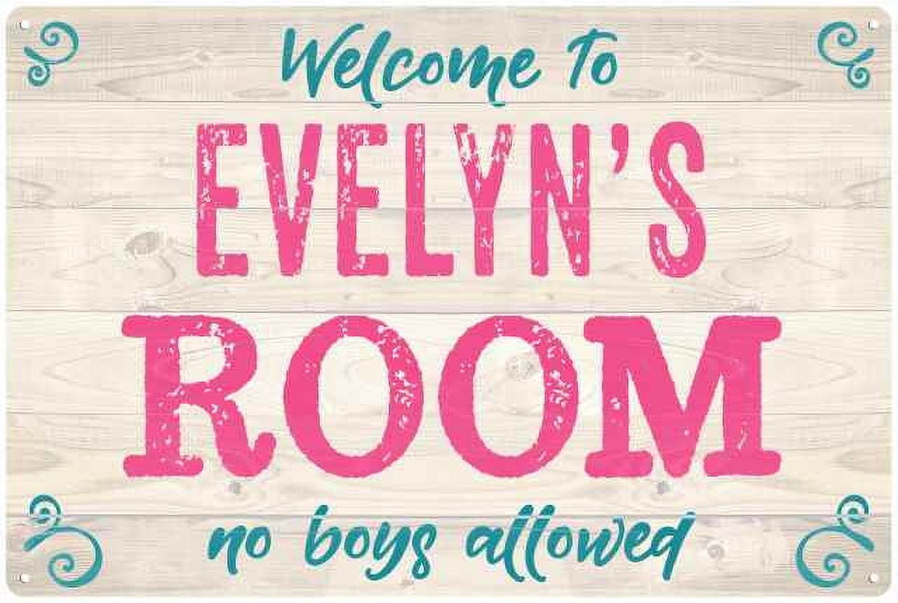 EVELYN'S Room Kids Bedroom Sign 8x12 Metal Sign 208120089009 - Walmart.com