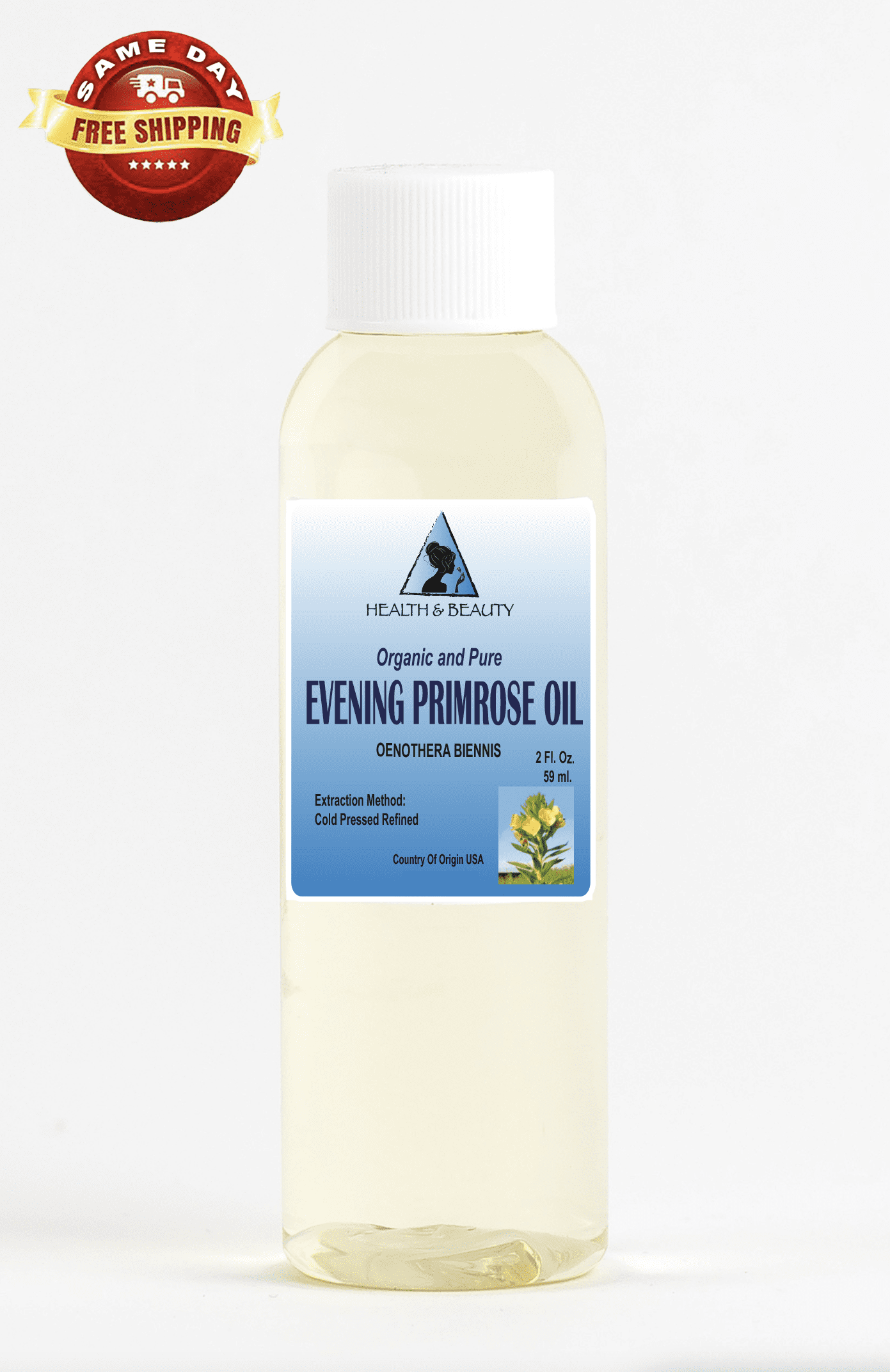EVENING PRIMROSE OIL REFINED ORGANIC CARRIER COLD PRESSED PURE 2 OZ ...