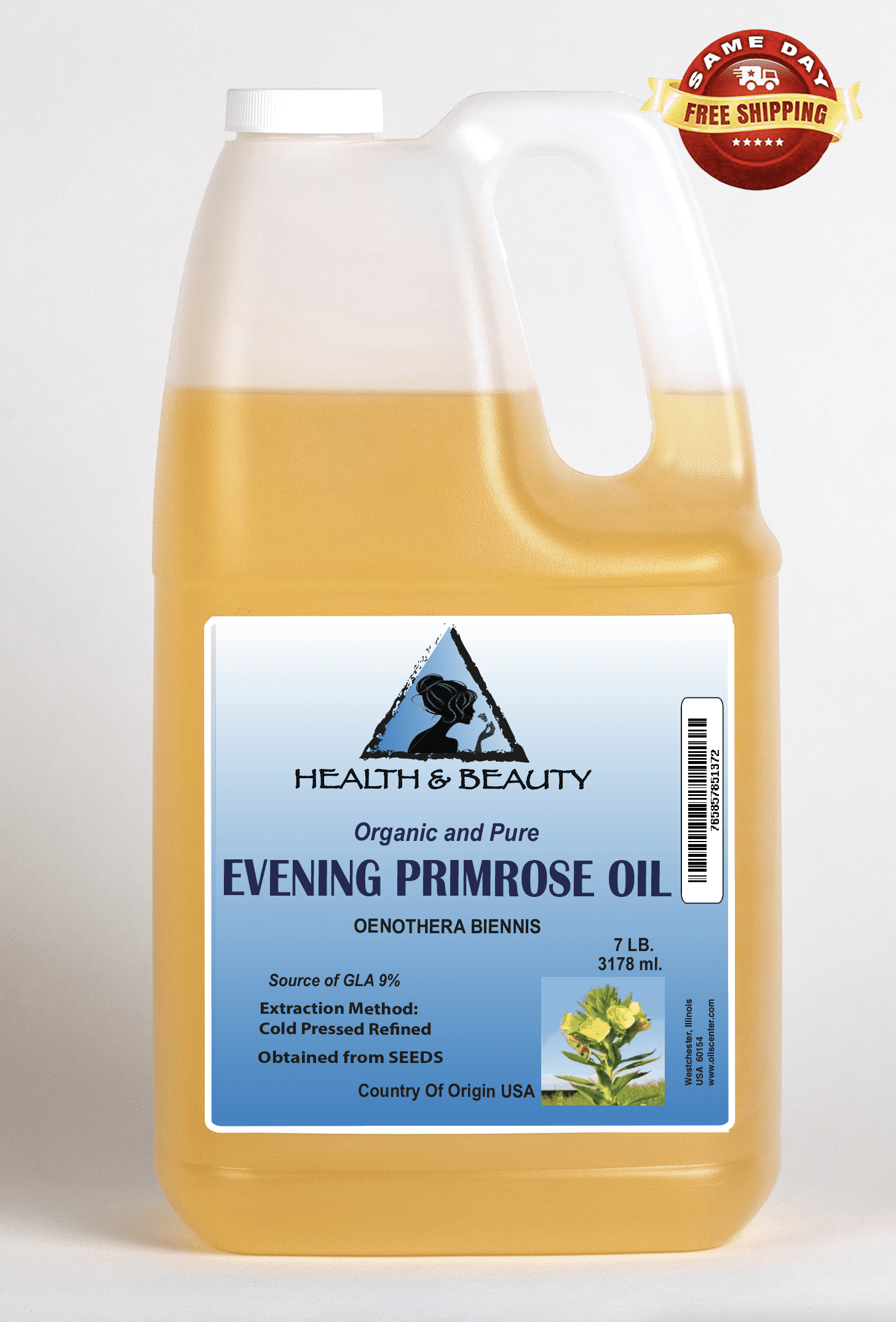 EVENING PRIMROSE OIL REFINED ORGANIC CARRIER COLD PRESSED PURE 7 LB ...