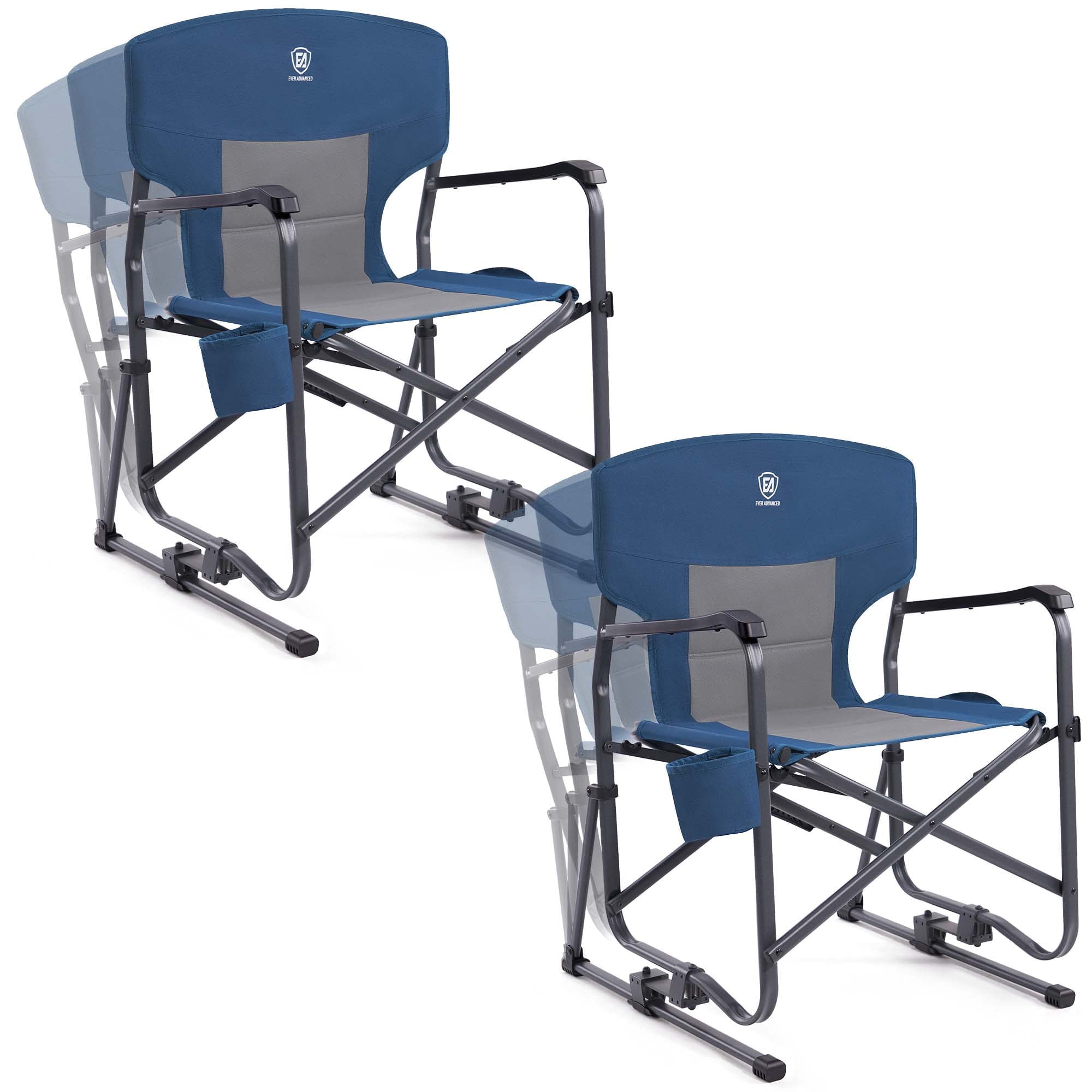 EVER ADVANCED 2 Pieces Rocking Camping Chair, Outdoor Folding Rocker ...